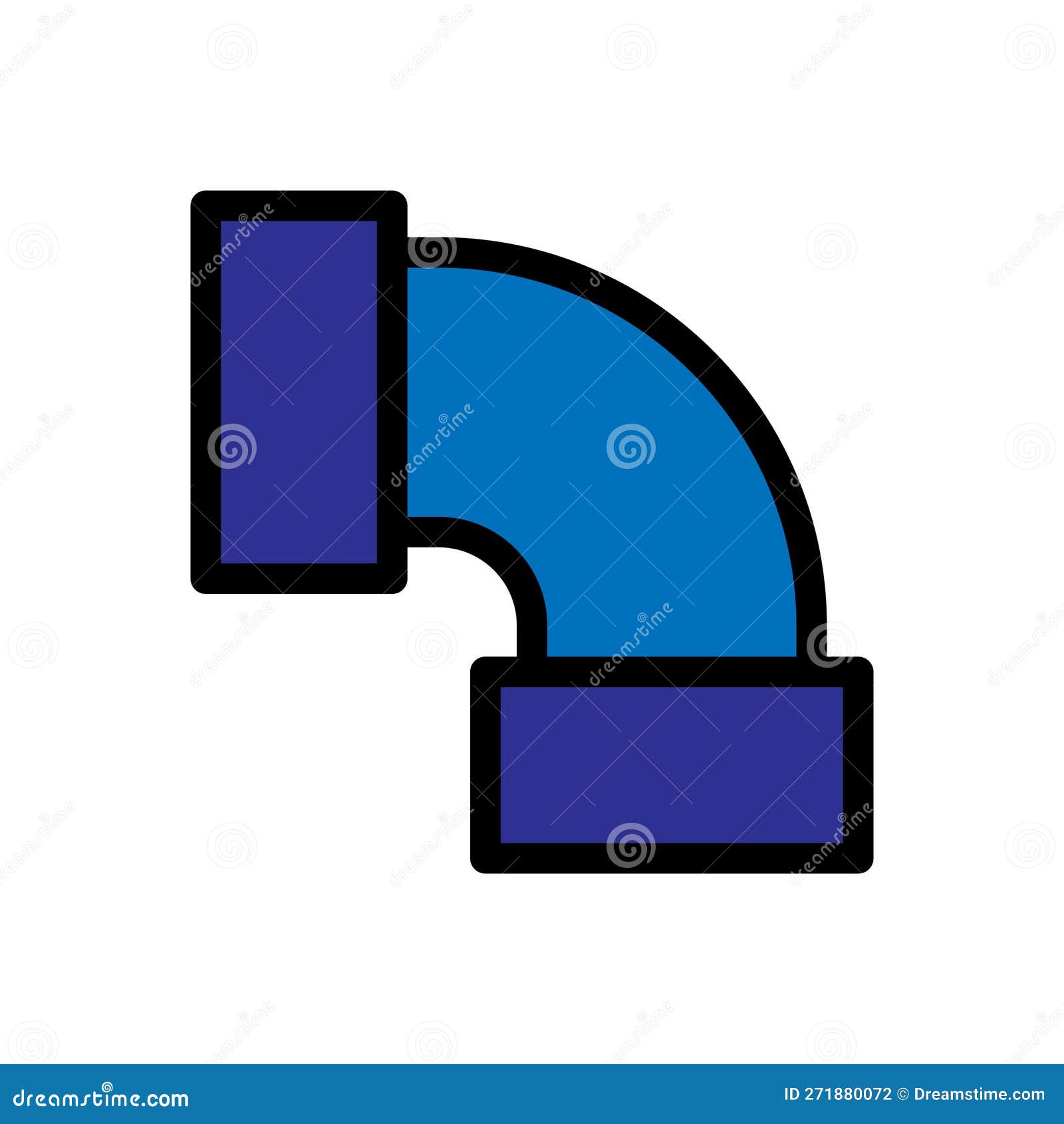 Pipe Line Icon Isolated on White Background. Black Flat Thin Icon on ...