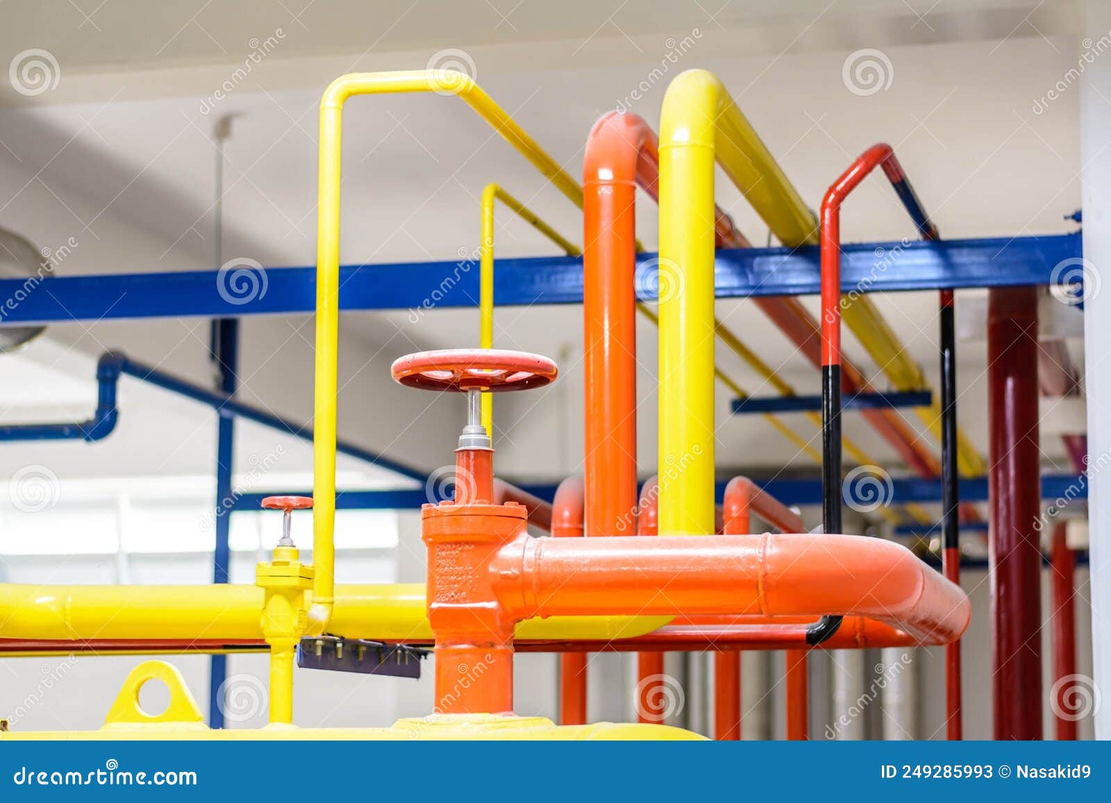 Pipe Line and Valve for Food Industry Stock Image - Image of fuel ...