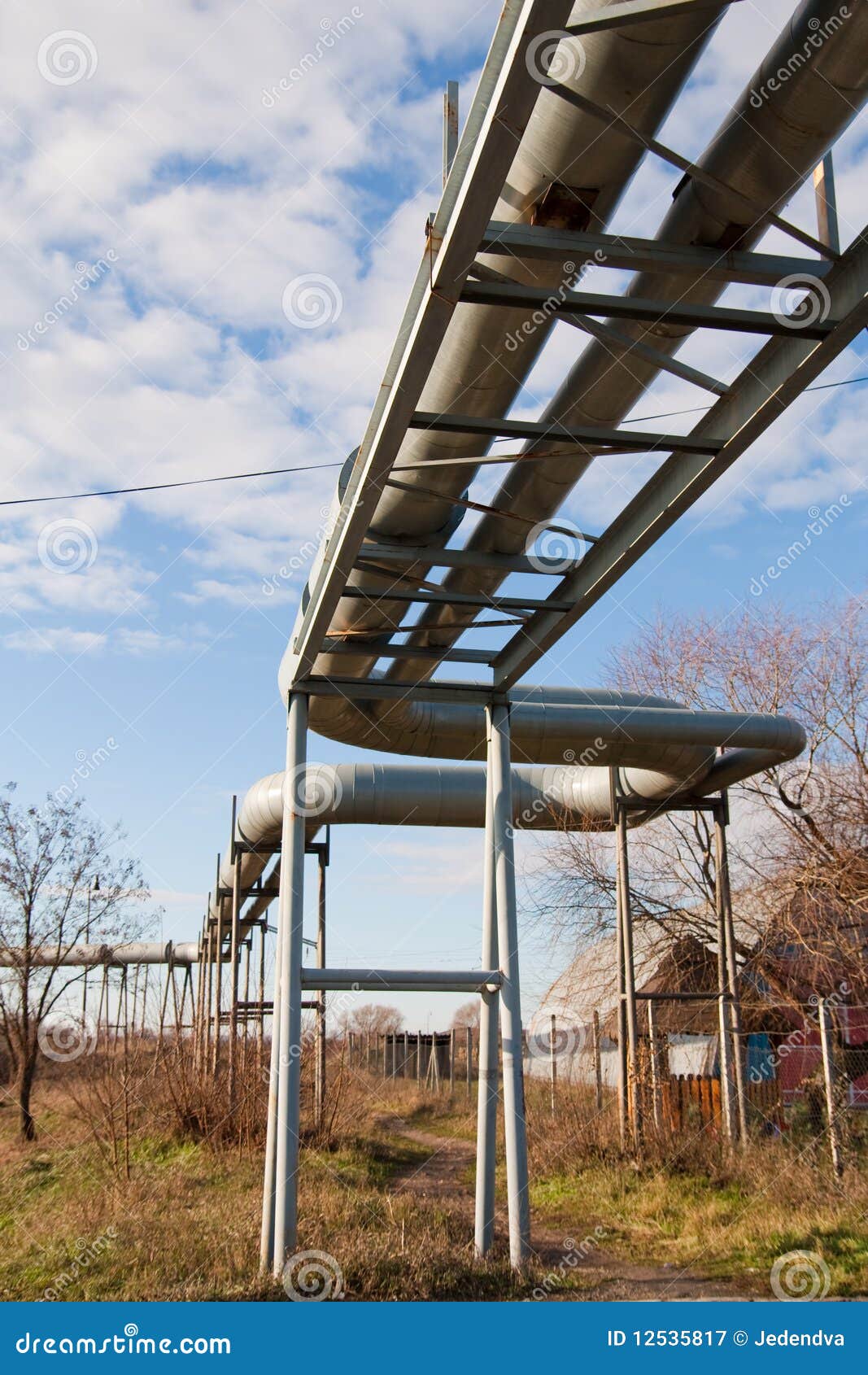 Pipe lines above ground stock image. Image of industrial - 12535817