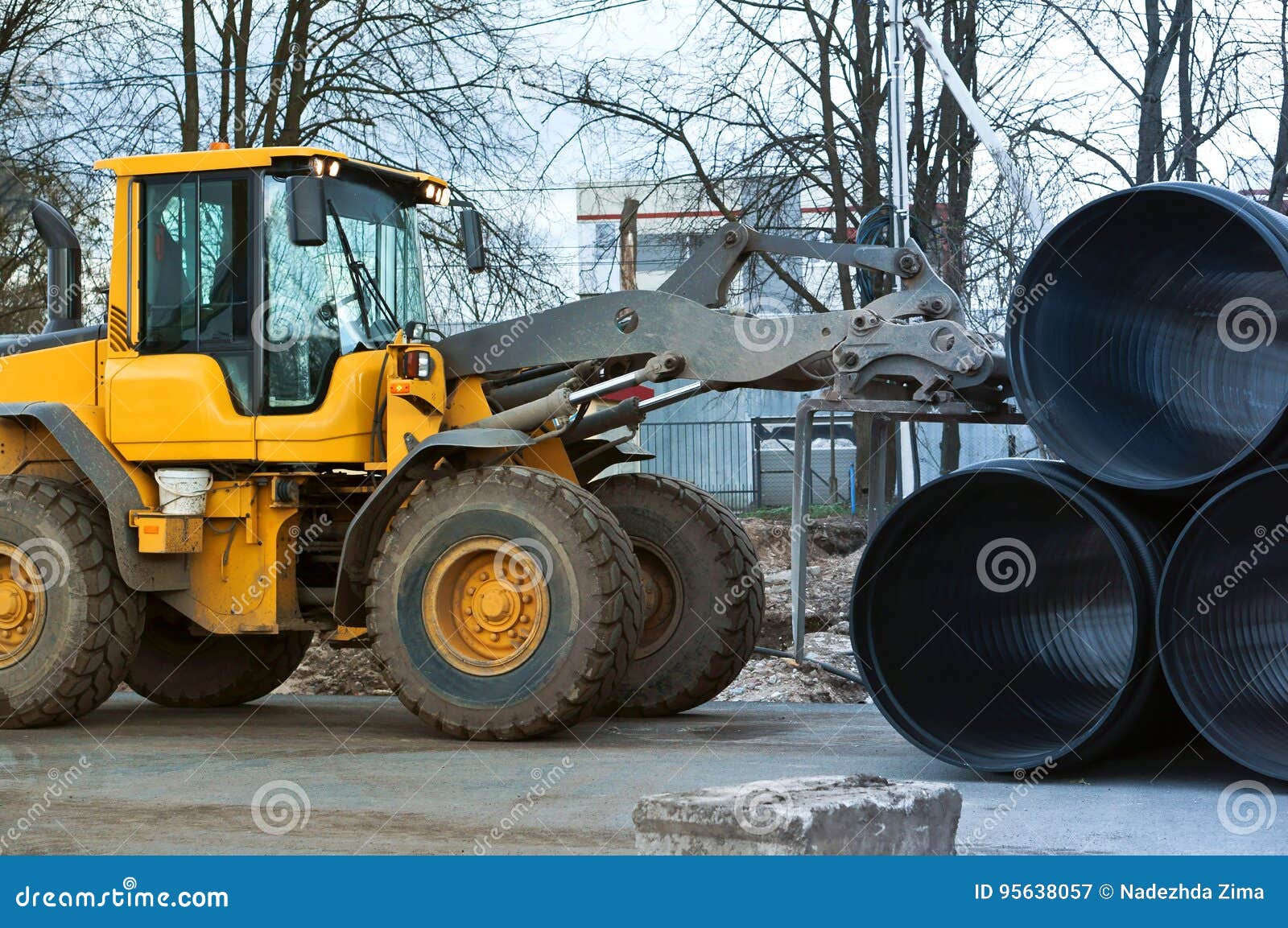 Pipe, Loader, Forklift, Bulldozer, Heavy, Work, Diameter, Large Stock ...