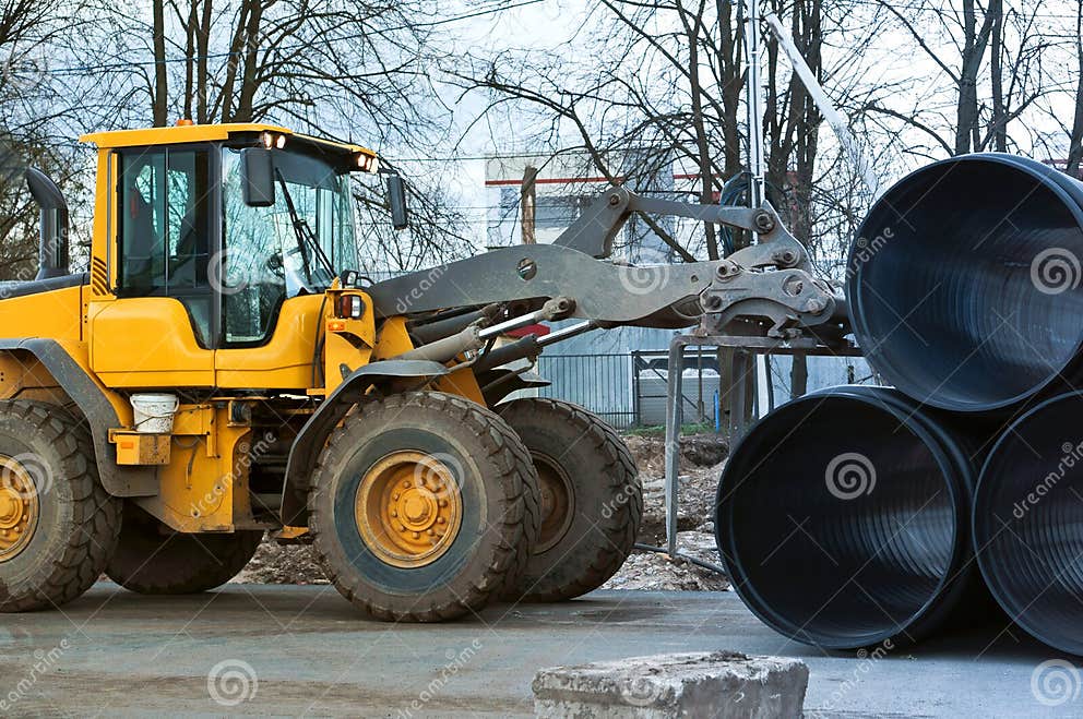 Pipe, Loader, Forklift, Bulldozer, Heavy, Work, Diameter, Large Stock ...