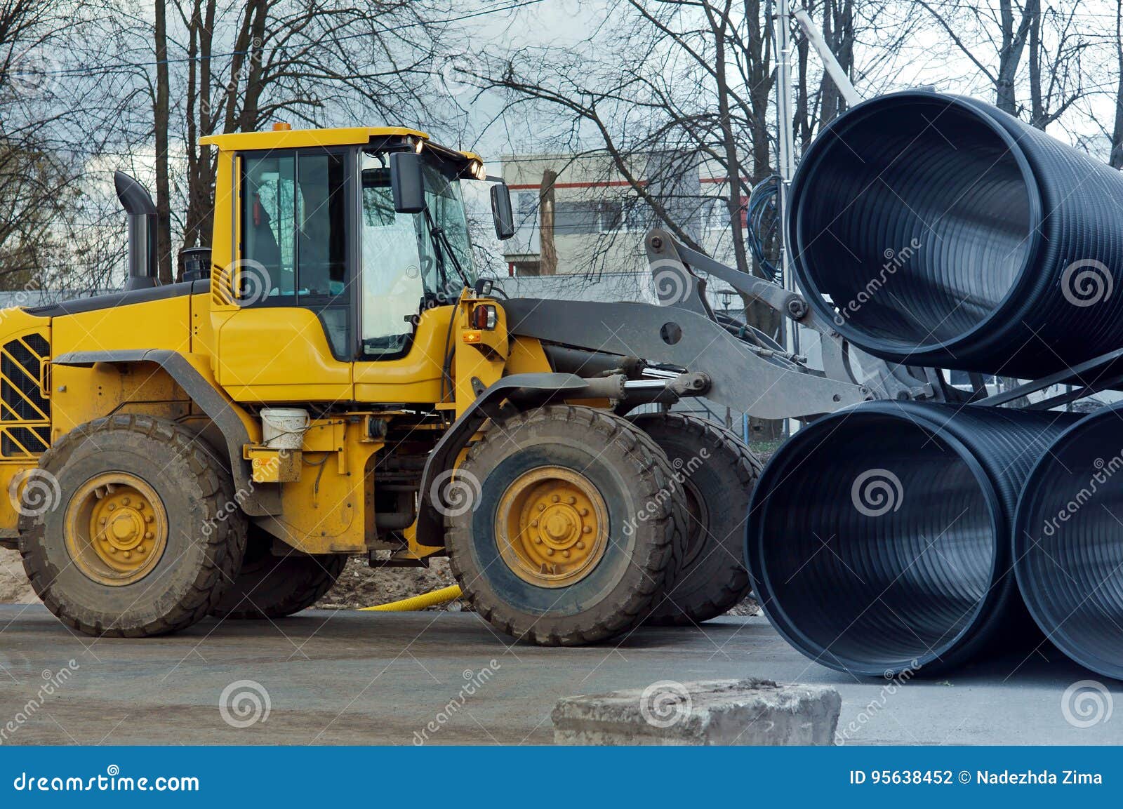 Pipe, Loader, Forklift, Bulldozer, Heavy, Work, Diameter, Large Stock ...