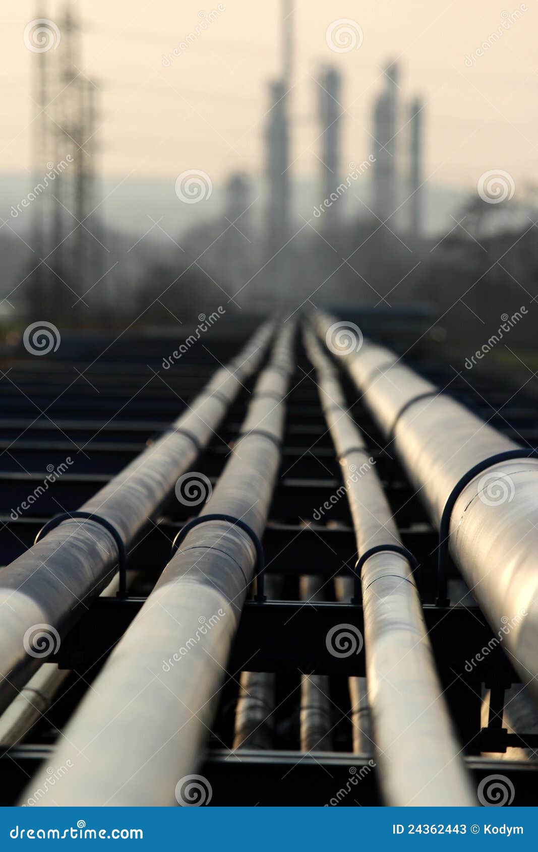 Pipe with Oil Going To Refinery Stock Image - Image of dark ...