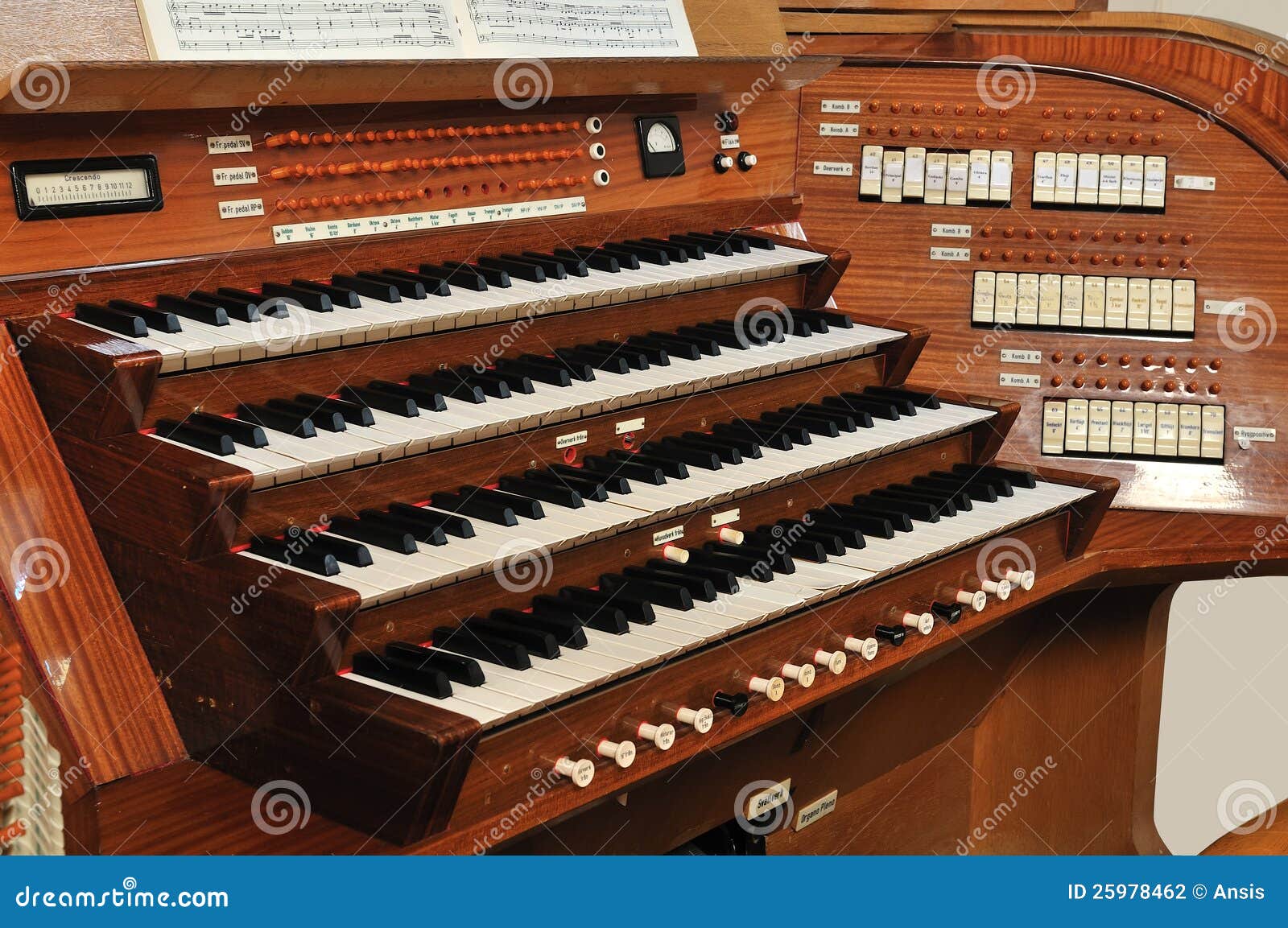 Pipe organ stock photo. Image of note, concert, play - 25978462