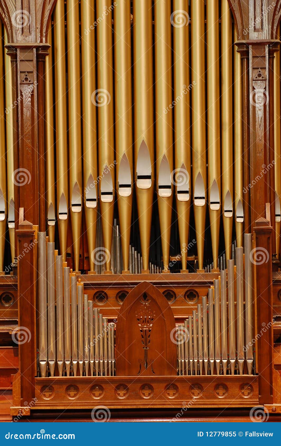 Pipe organ in church stock image. Image of vintage, church - 12779855
