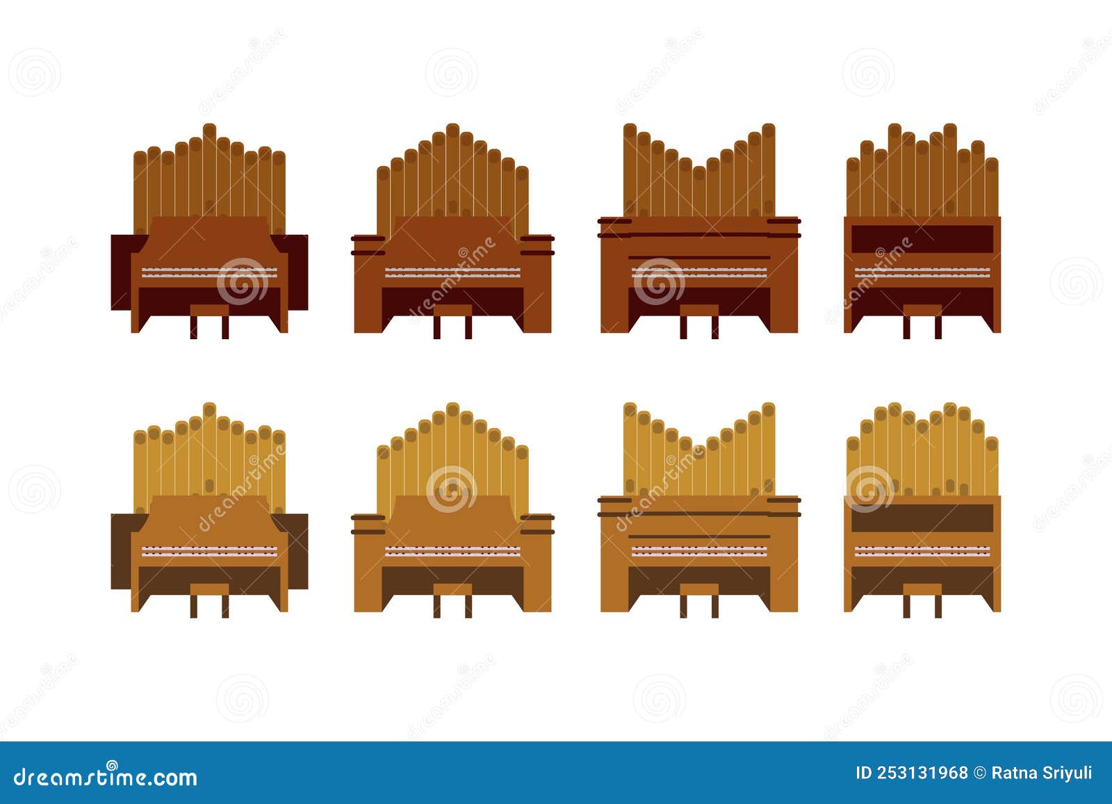 Pipe Organ Design Vector Flat Isolated Illustration Stock Vector ...