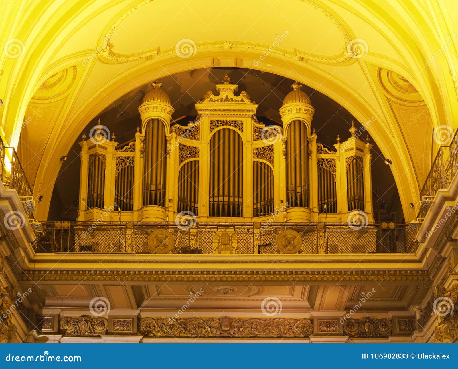 Pipe Organ Inside Catholic Church Editorial Stock Photo - Image of ...