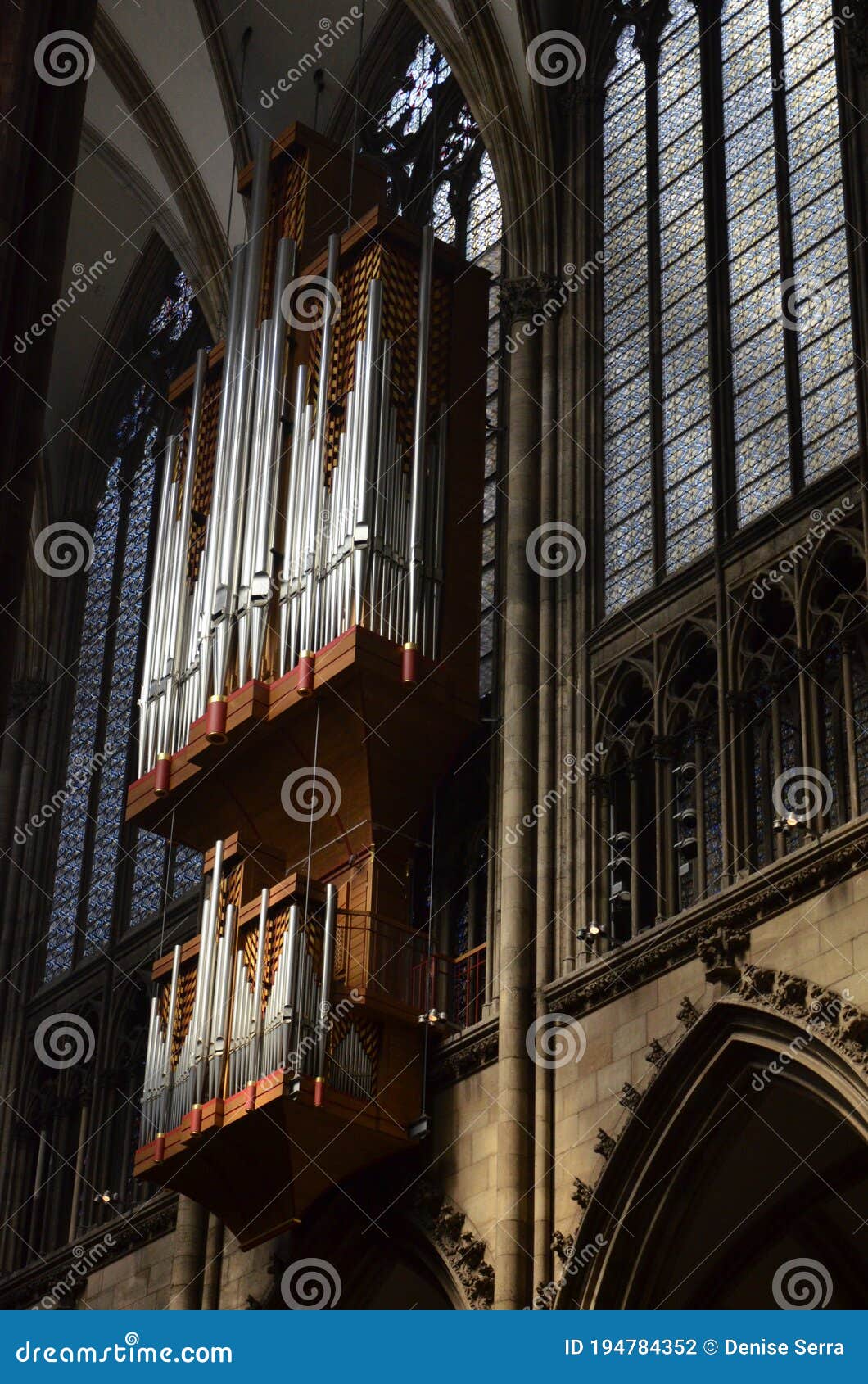 Pipe Organ Inside the Cologne Cathedral Stock Photo - Image of glass ...