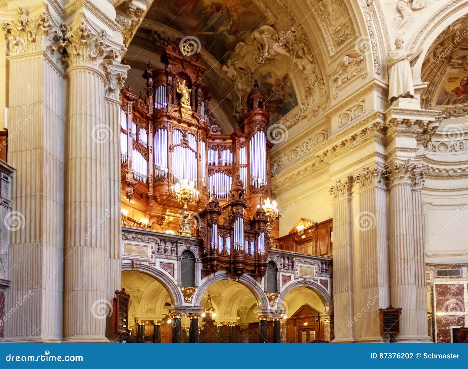Pipe Organ and Interior at Berlin Cathedral Stock Photo - Image of ...