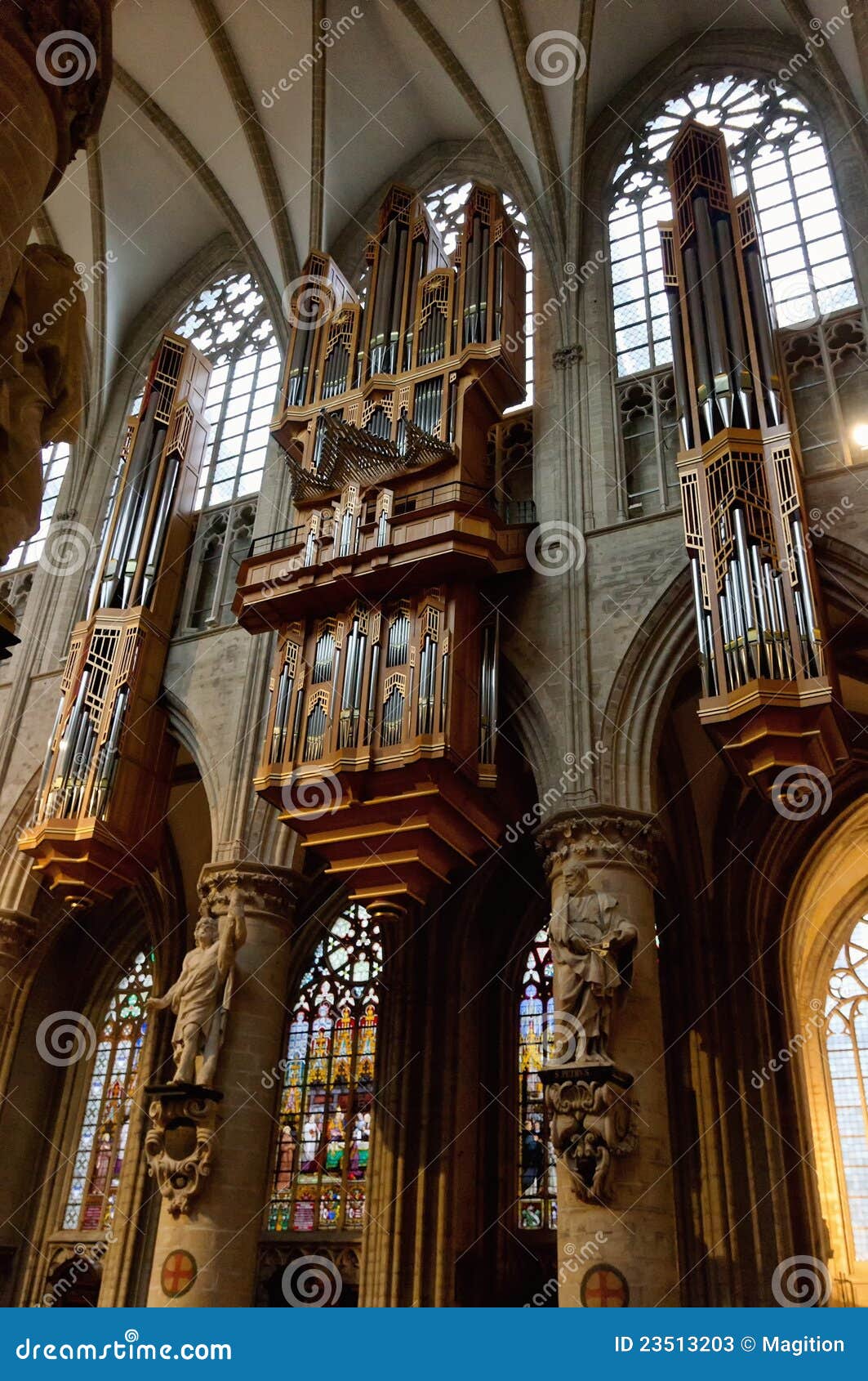 Pipe Organ in Interior of St. Michael Cathedral Editorial Stock Photo ...