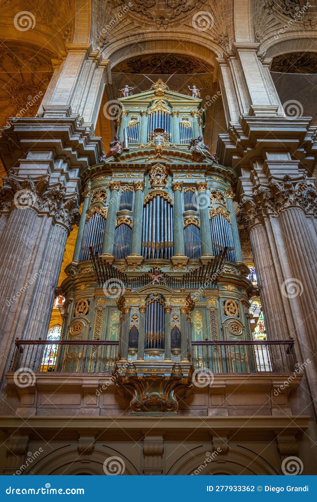 Pipe Organ of Malaga Cathedral - Malaga, Andalusia, Spain Editorial ...