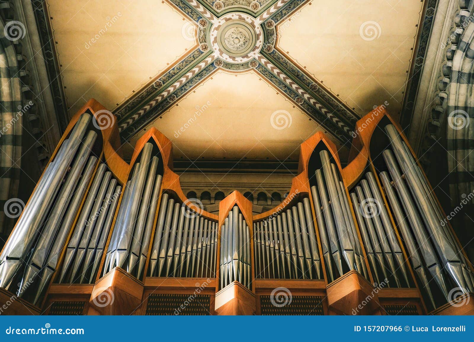 Pipe Organ Musical Instrument Performance Equipment Background Stock ...