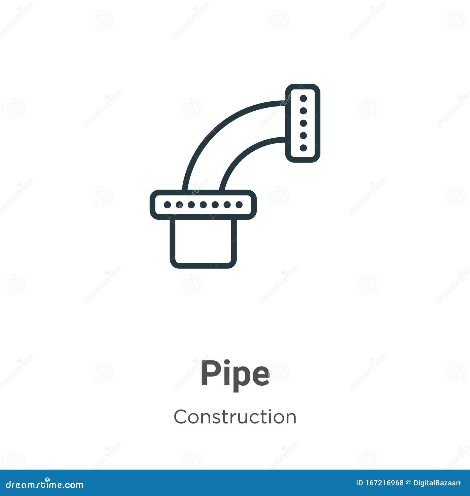 Pipe Outline Vector Icon. Thin Line Black Pipe Icon, Flat Vector Simple ...