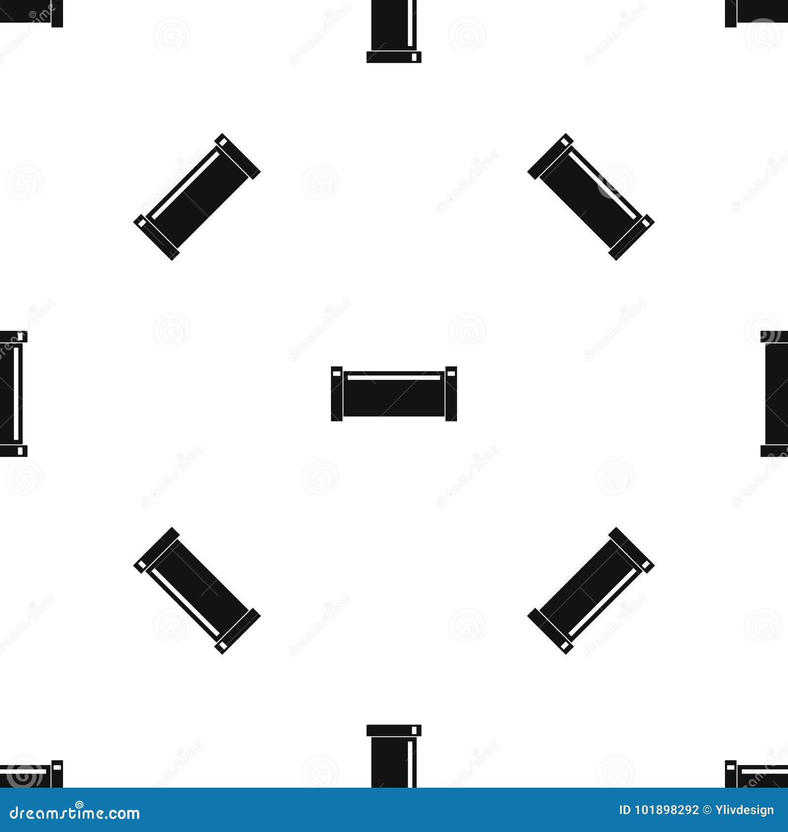 Pipe Piece Pattern Seamless Black Stock Vector - Illustration of object ...