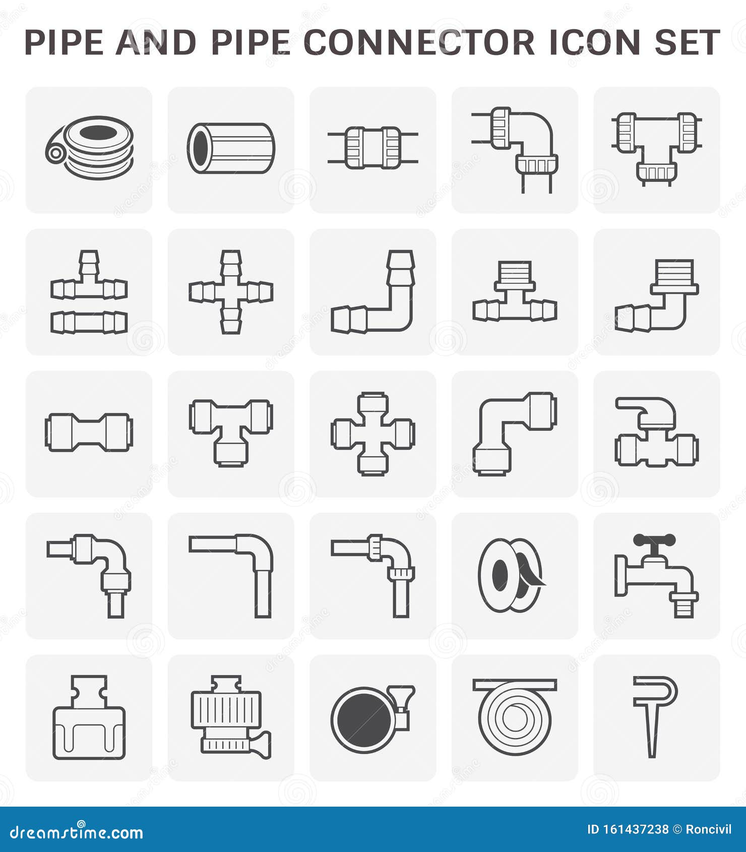 Pipe connector icon stock vector. Illustration of pipe - 161437238