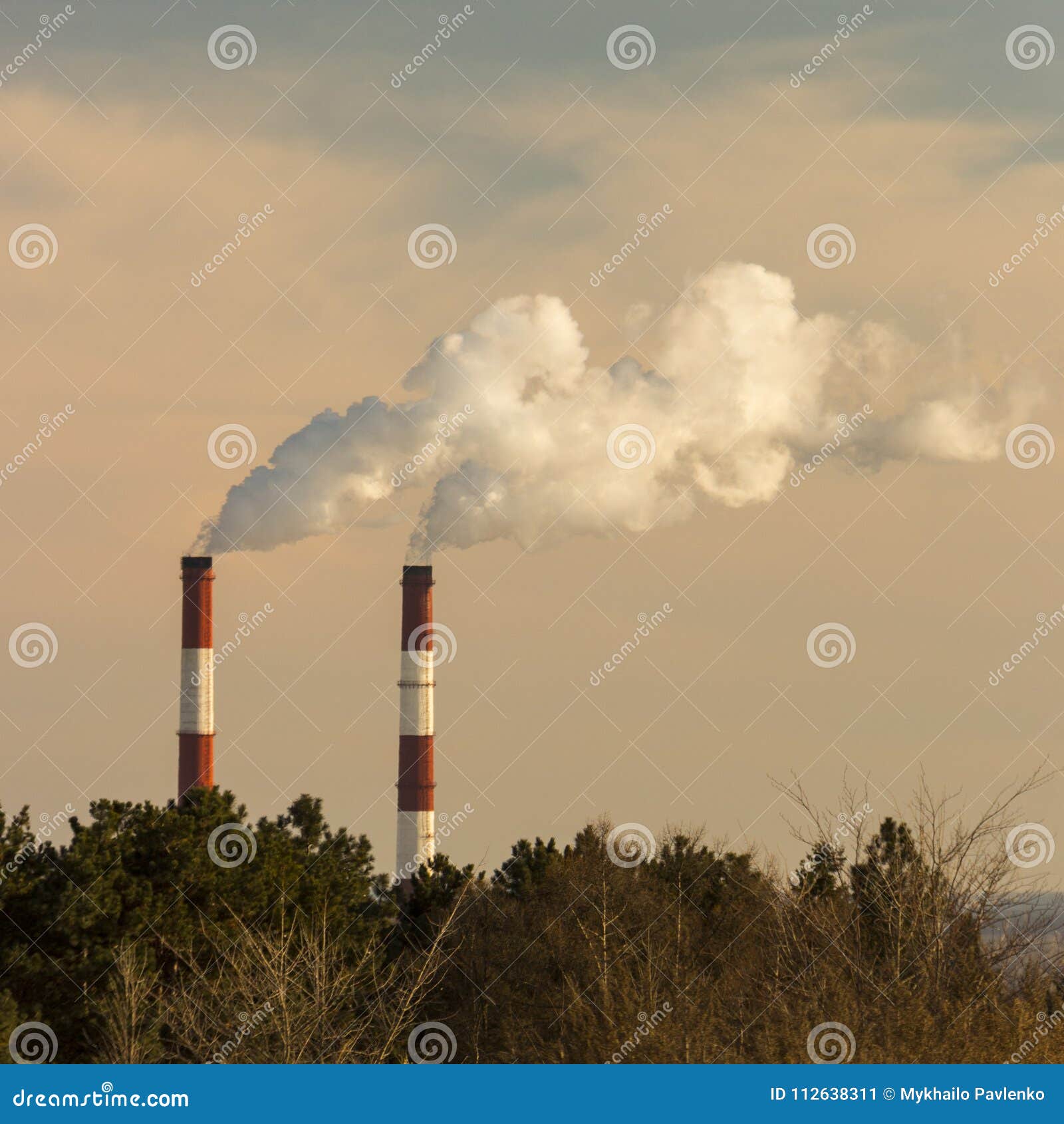 The Pipe of the Plant Emits Harmful Substances into the Atmosphere ...