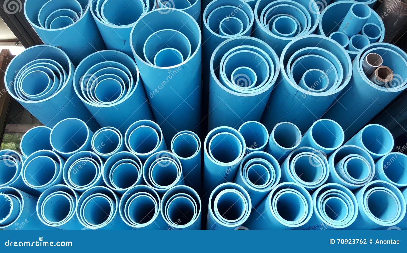Pipe plastic blue colour stock photo. Image of blue, pipe - 70923762