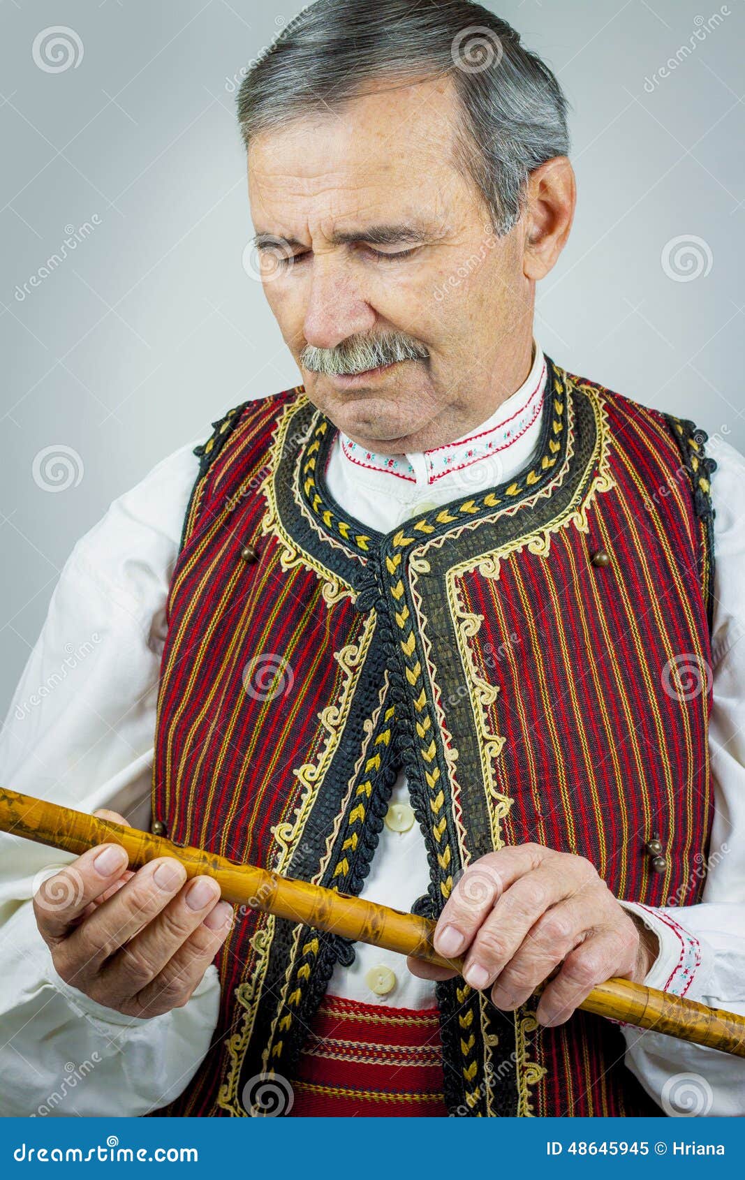 Pipe Player In Traditional Clothing Stock Photography | CartoonDealer ...