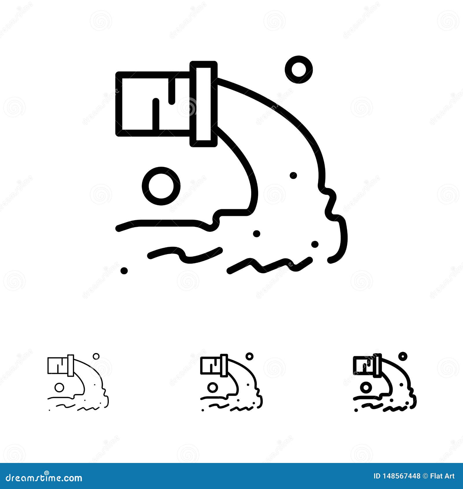 Waste Sewage Water Pollution Pipe Vector City Toxic Pouring Dirty ...