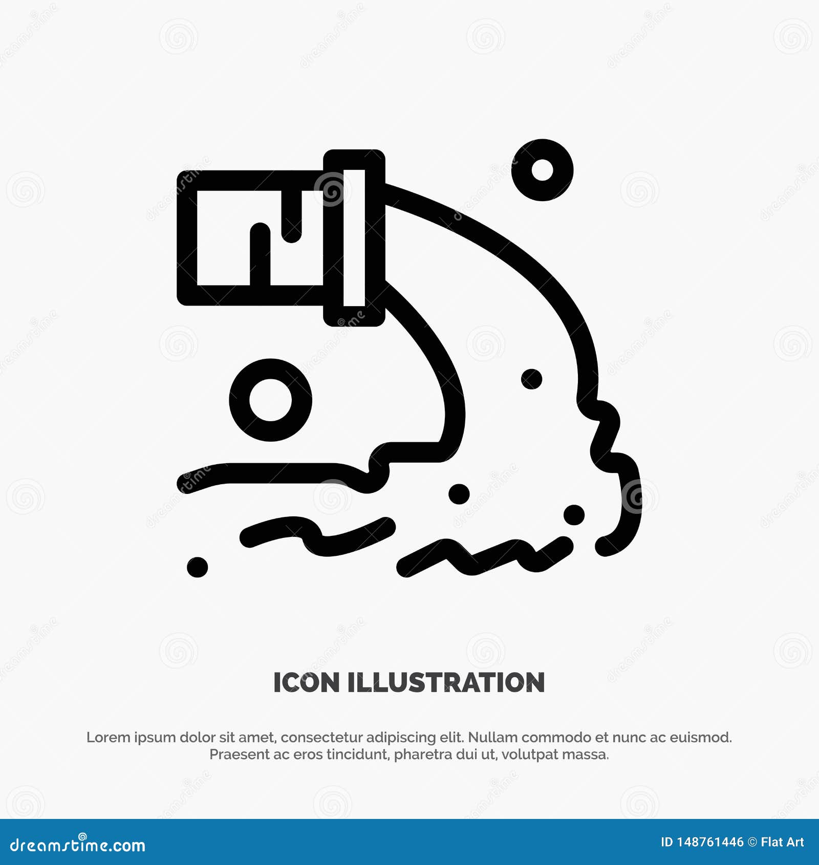 Pipe, Pollution, Radioactive, Sewage, Waste Line Icon Vector Stock ...