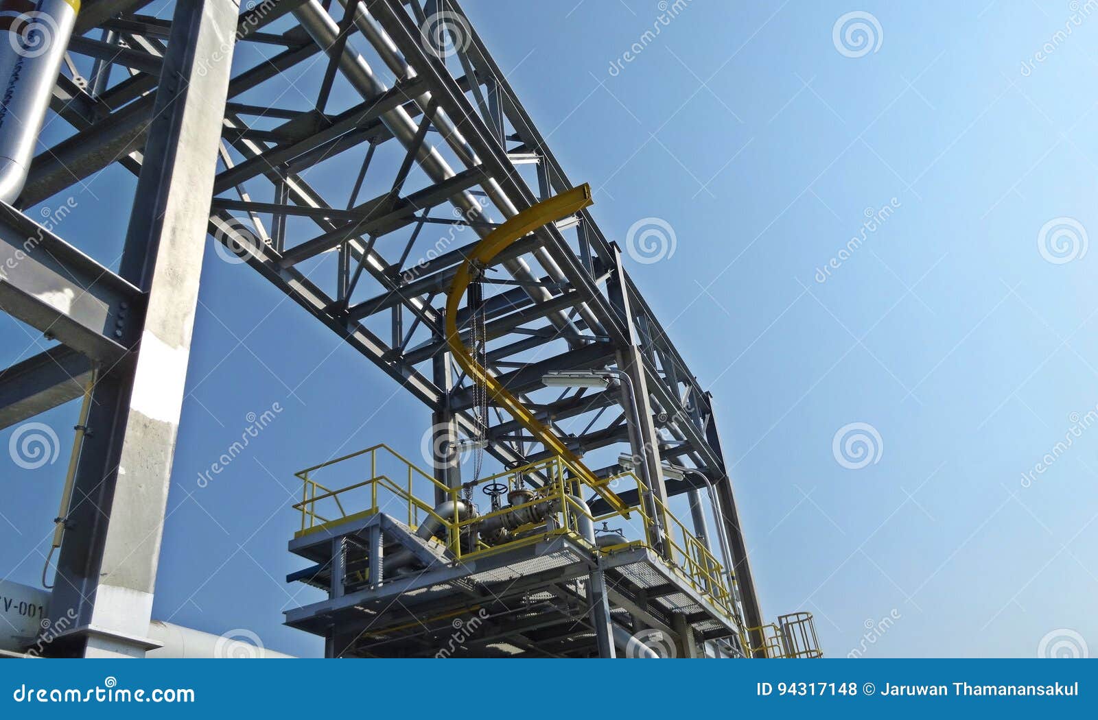 Pipe Rack Structure in Industrial Factory. Stock Photo - Image of ...