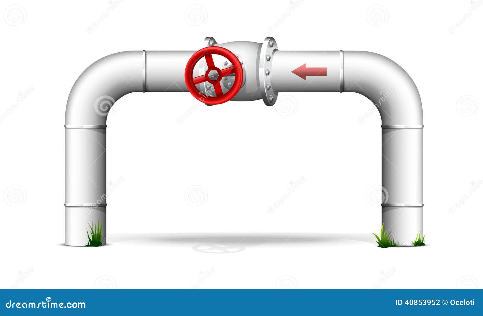 Pipe with red valve stock vector. Illustration of construction - 40853952