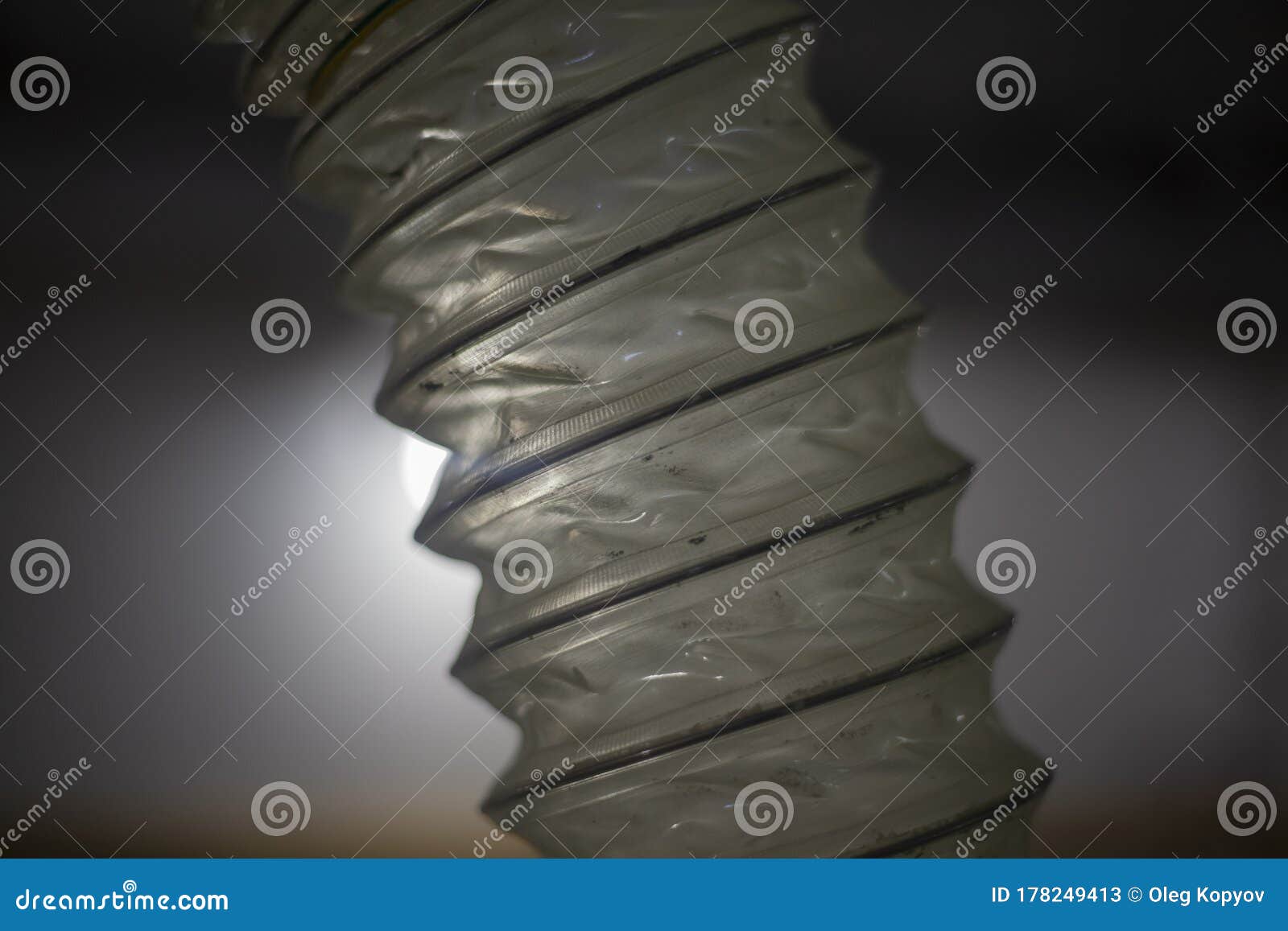 Ribbed Tube Made of Transparent Plastic. Stock Image - Image of ...