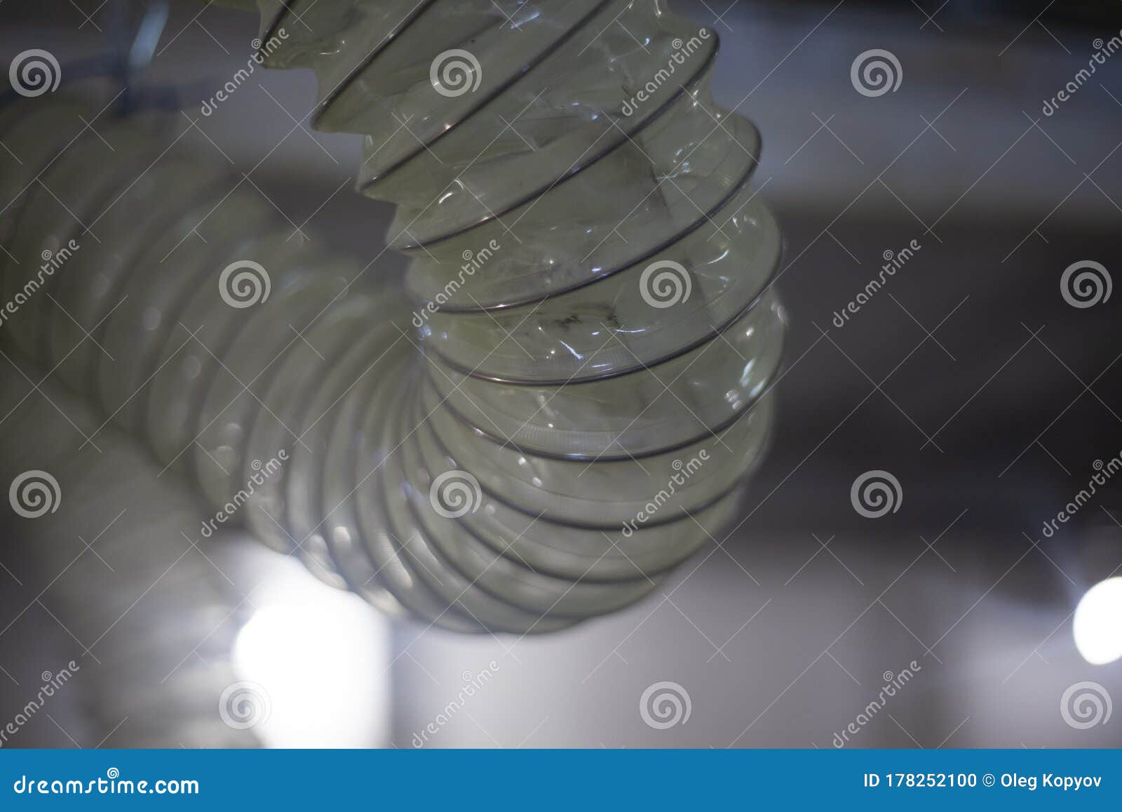 Ribbed Tube Made of Transparent Plastic. Stock Photo - Image of device ...