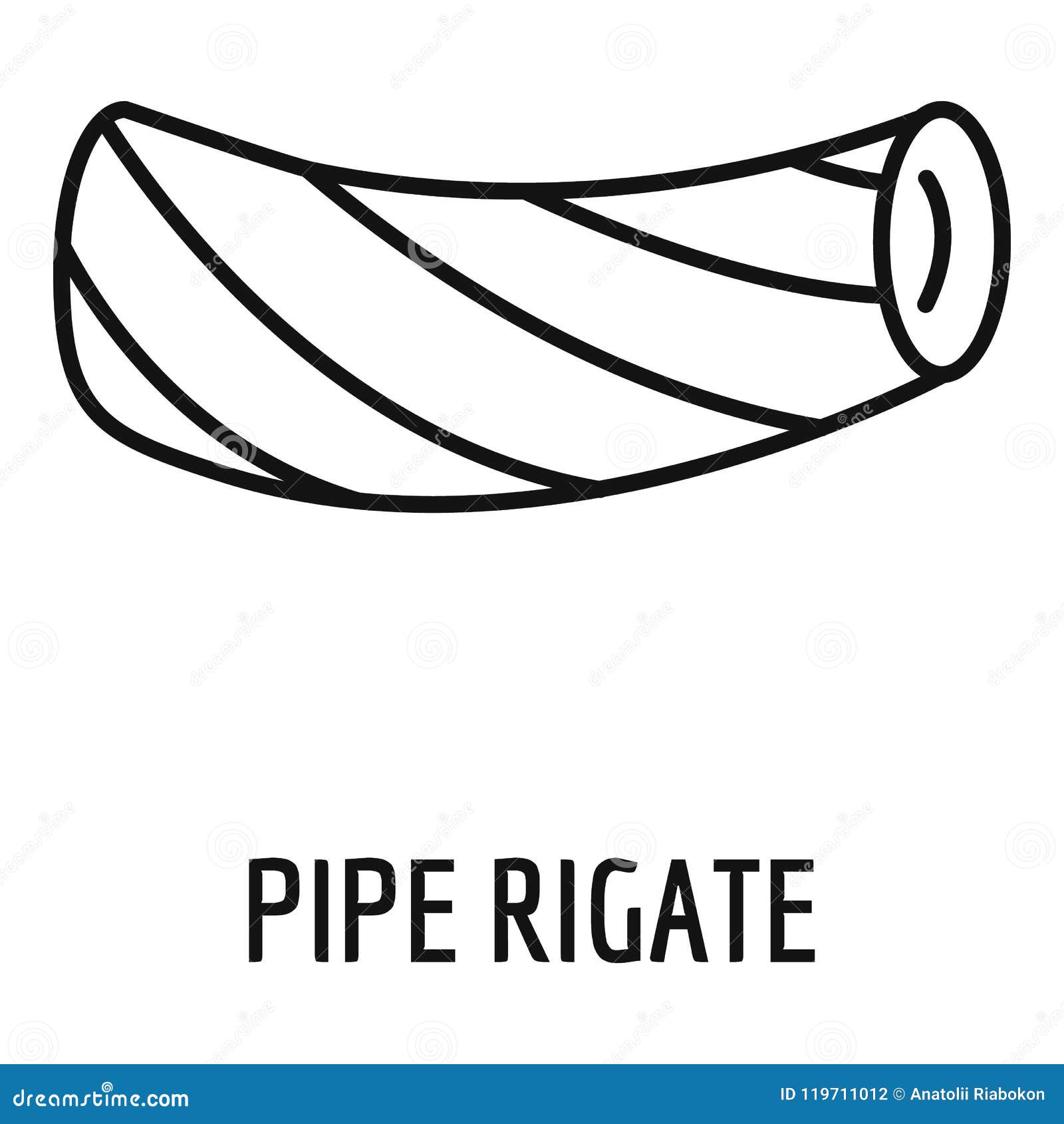 Pipe Rigate Pasta Icon, Outline Style Stock Vector - Illustration of ...