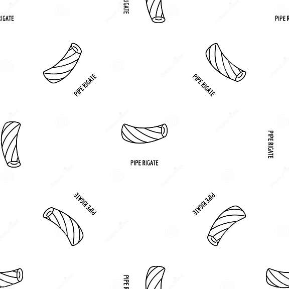 Pipe Rigate Pasta Pattern Seamless Vector Stock Vector - Illustration ...