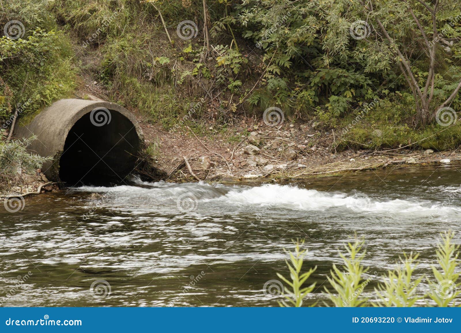 Pipe into the river stock photo. Image of sluice, flowing - 20693220