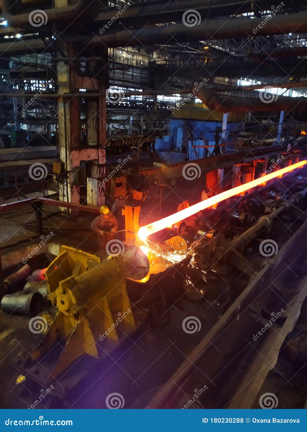Pipe Rolling Workshop. Production of Steel Pipes Stock Photo - Image of ...