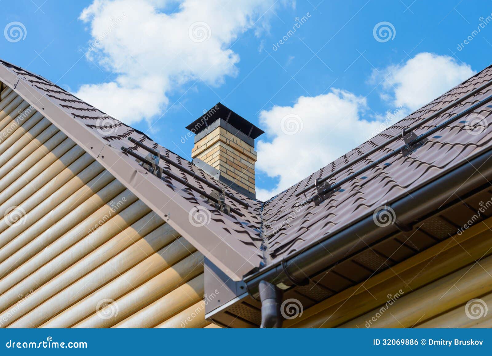 Pipe on the roof stock photo. Image of house, drainpipe - 32069886