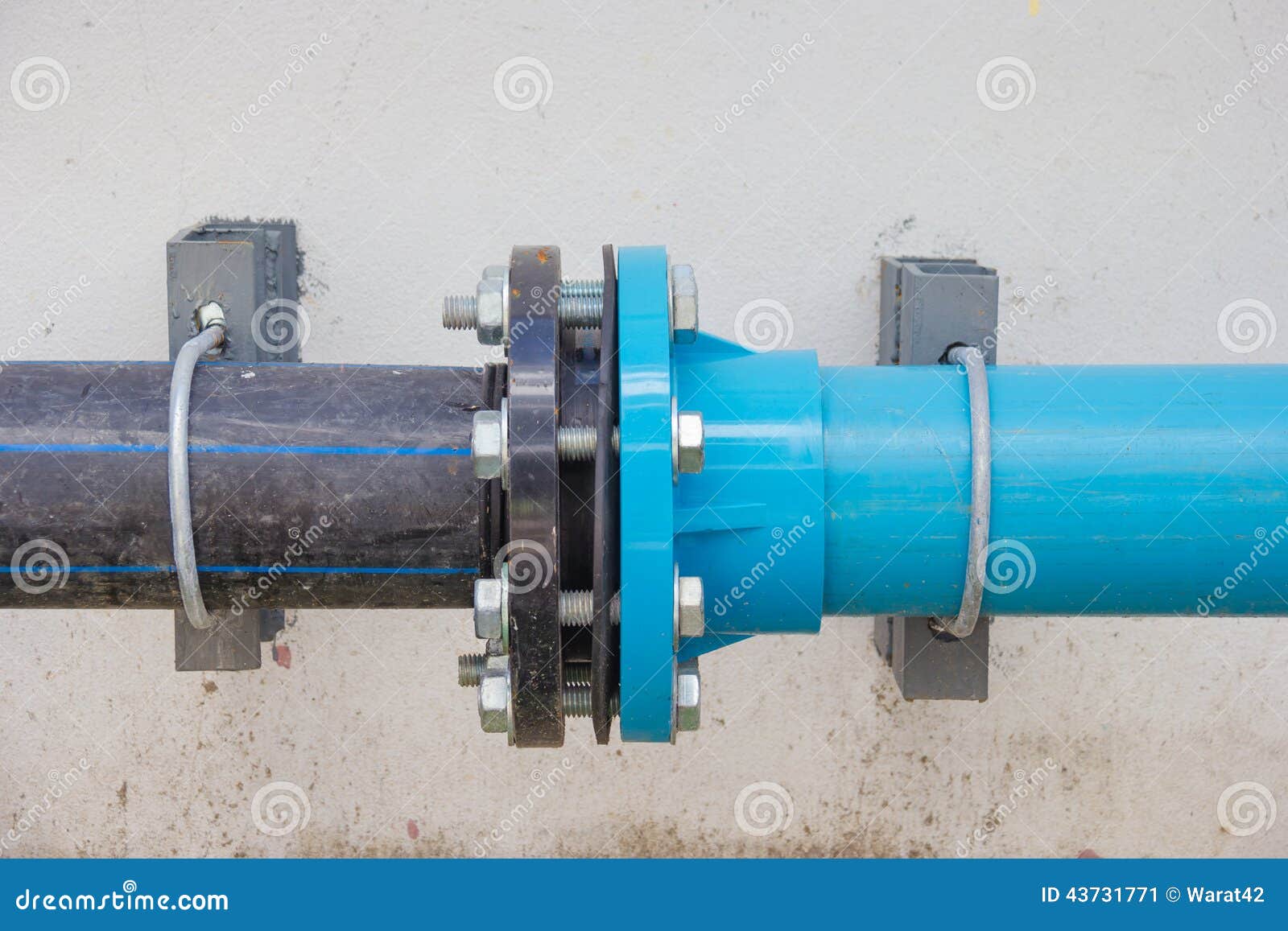 Pipe Rubber is Connected To a Pvc Pipeline Stock Image - Image of joint ...