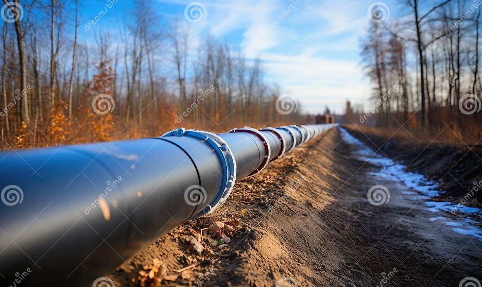 A Rustic Pipe Alongside a Serene Country Path Stock Illustration ...