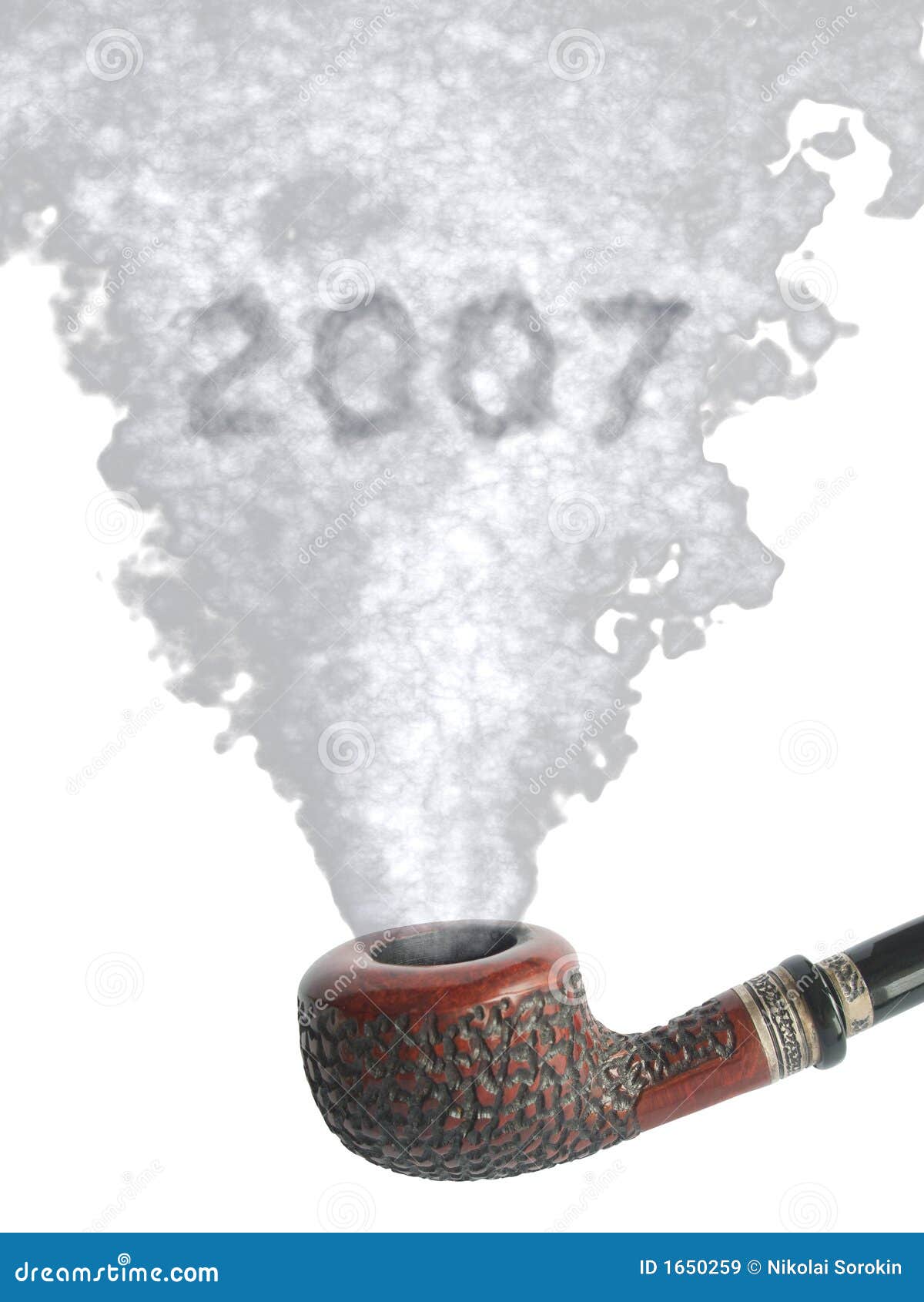 Pipe and smoke 2007 stock image. Image of january, christmas - 1650259