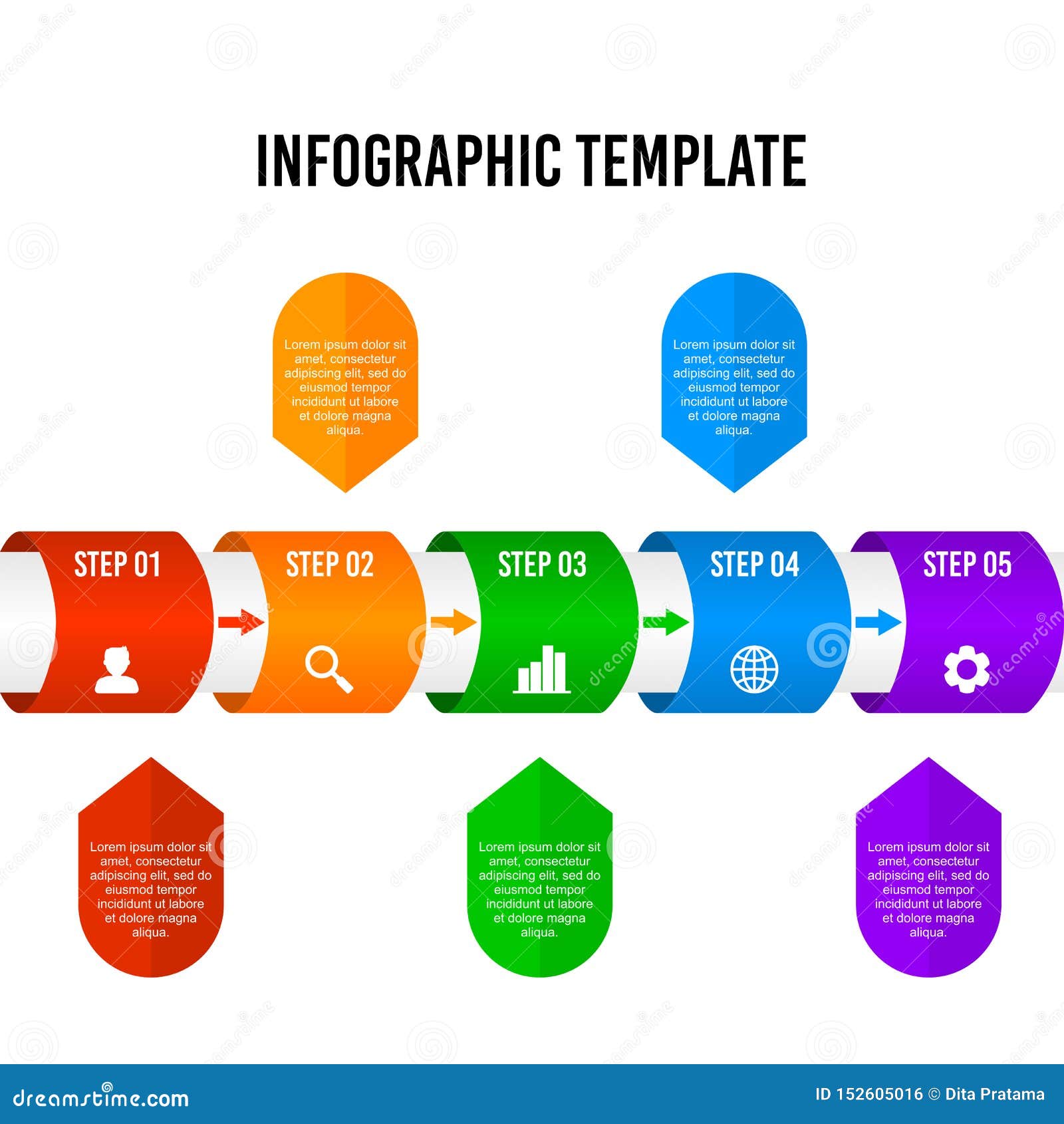 Pipe Step Infographic Design Template. Stock Illustration ...