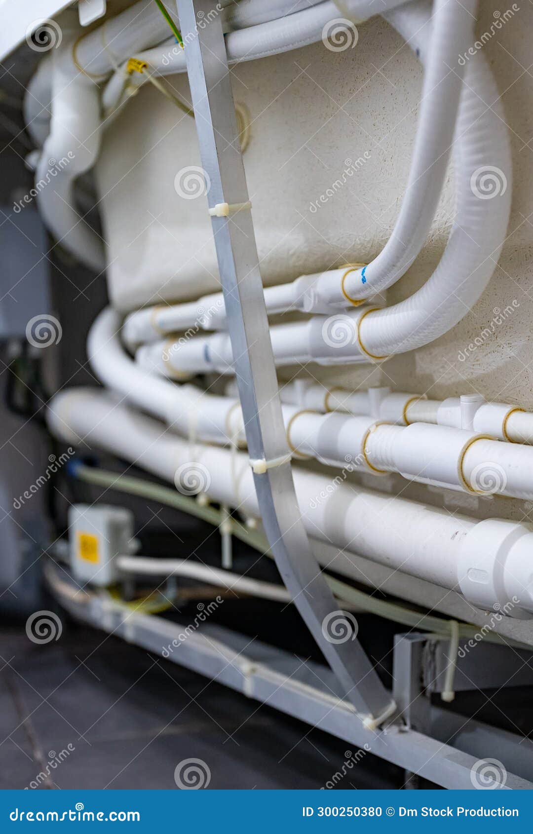 Pipe system of bathtub stock photo. Image of modern - 300250380