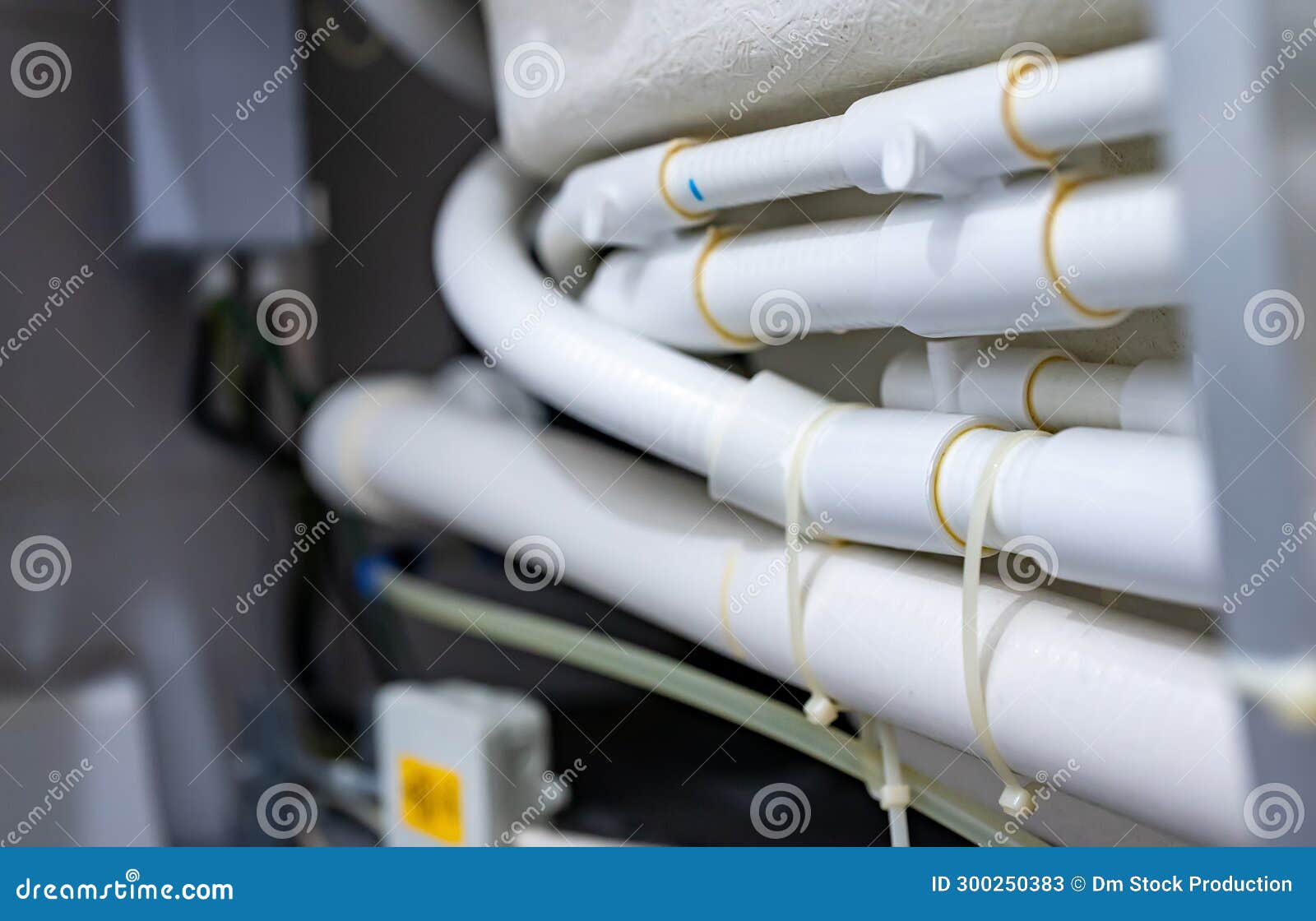 Pipe system of bathtub stock image. Image of installing - 300250383