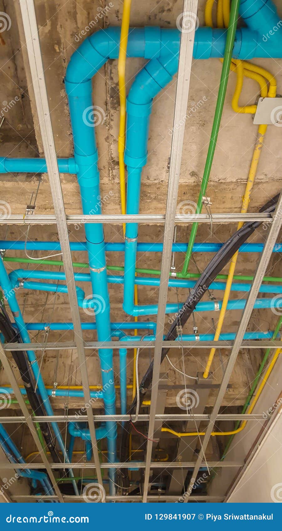 Pipe System in Construction Stock Image - Image of ground, pipe: 129841907