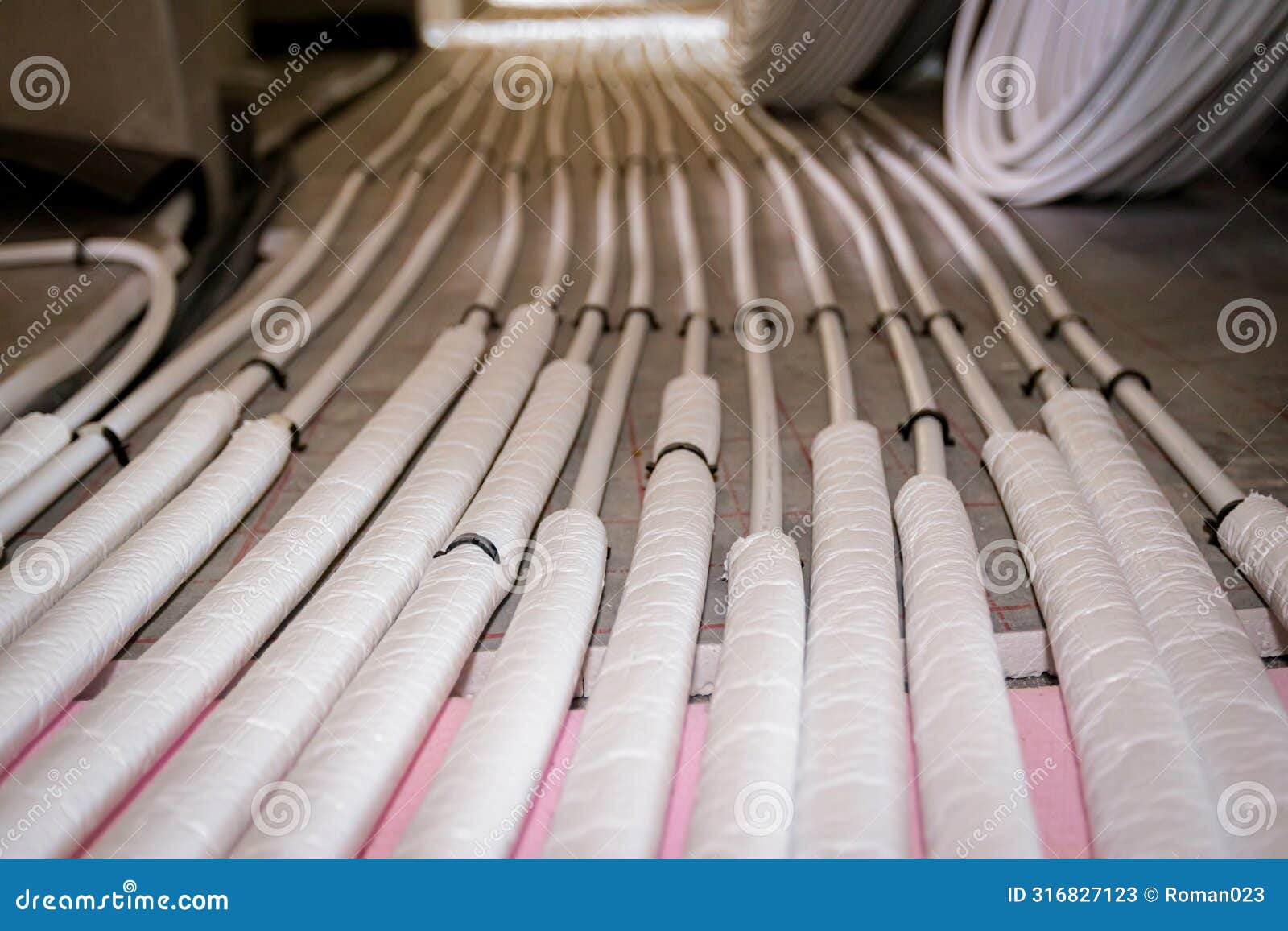Pipe System of Floor Heating Mounted in Residential Building Under ...