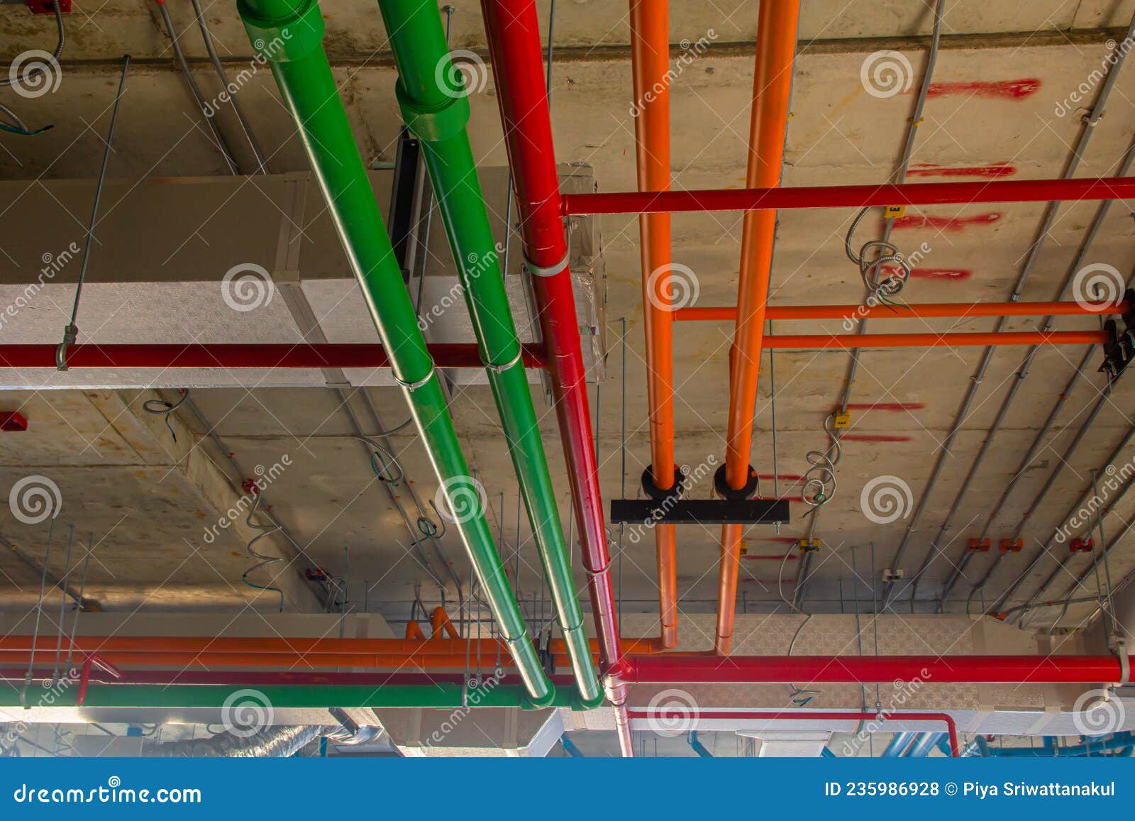 Pipe Systems, Pipeline on Building Stock Photo - Image of industrial ...