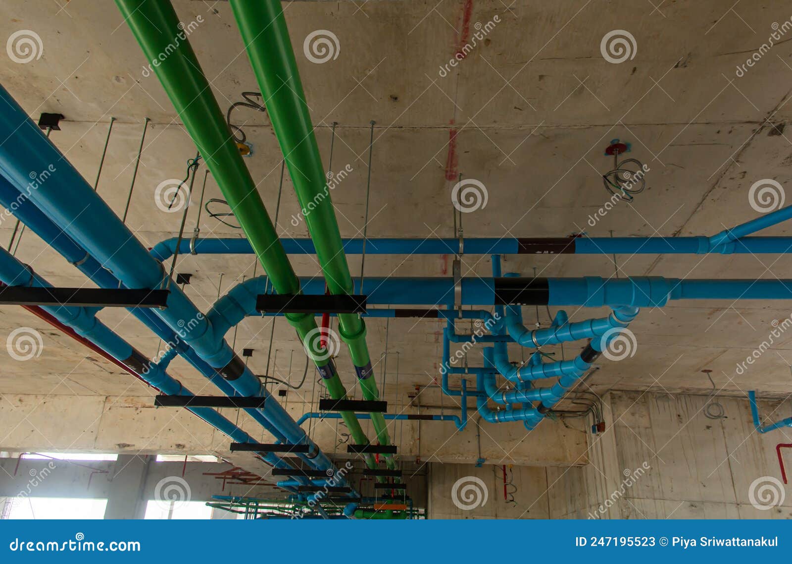 Pipe Systems, Pipeline on Building Stock Image - Image of ducting ...
