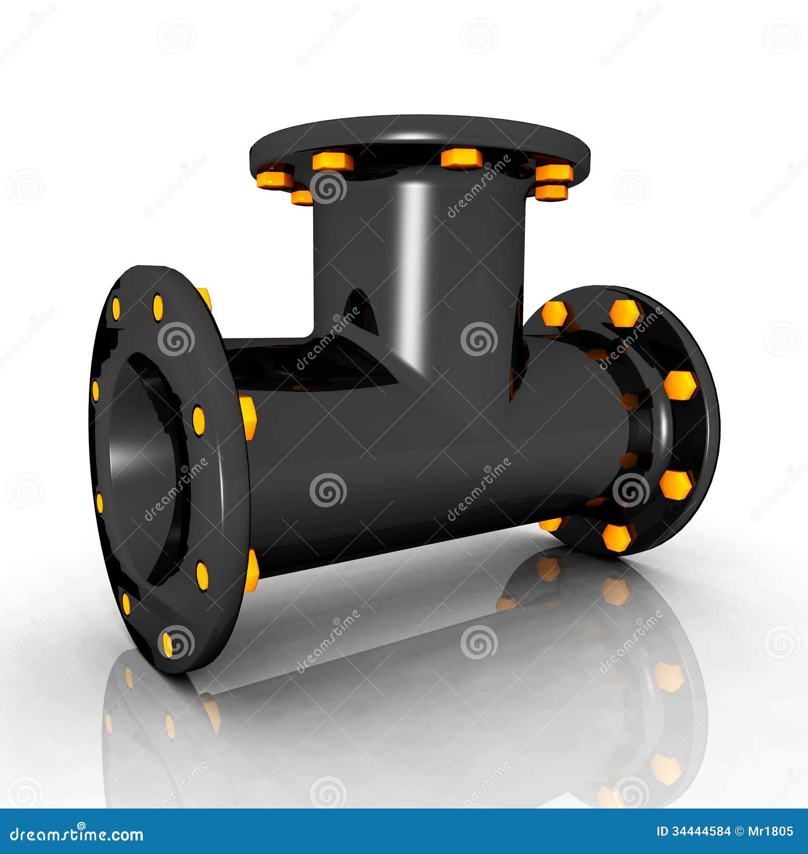 Pipe T-Fitting stock illustration. Illustration of development - 34444584