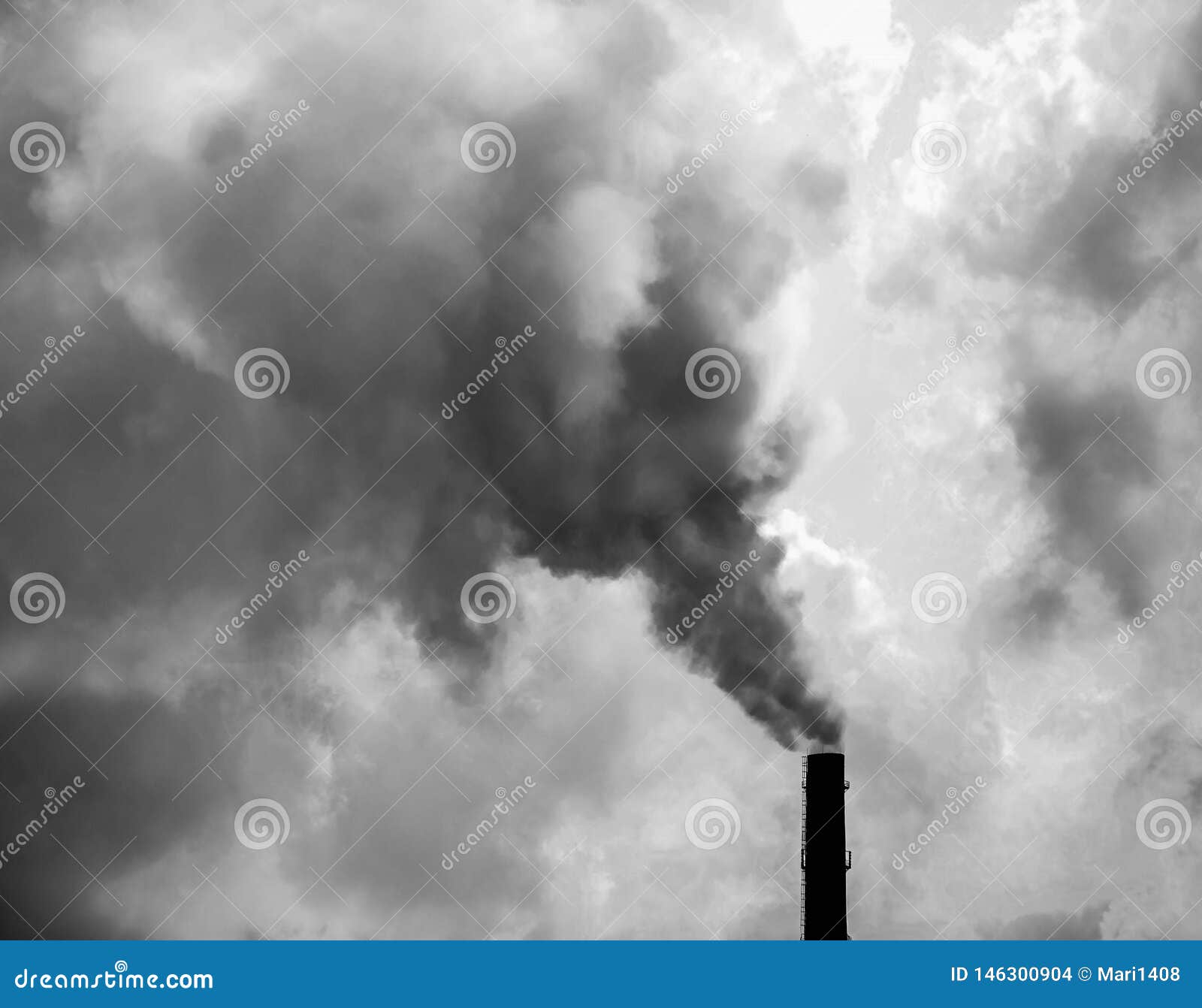 Pipe with Thick Smoke and the Sky, Clouds Stock Photo - Image of dusk ...