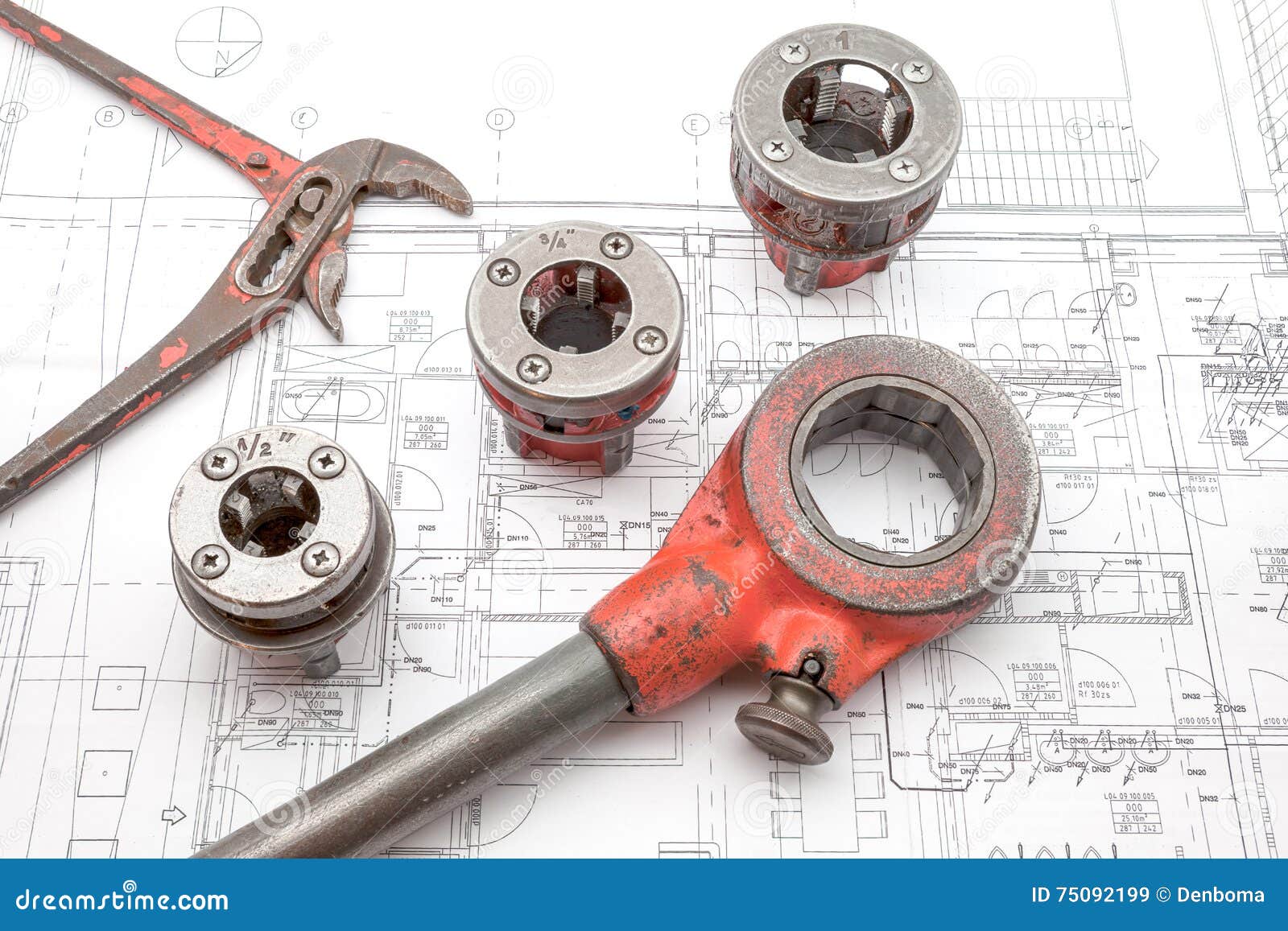 Pipe thread cutter stock image. Image of industry, plumber - 75092199