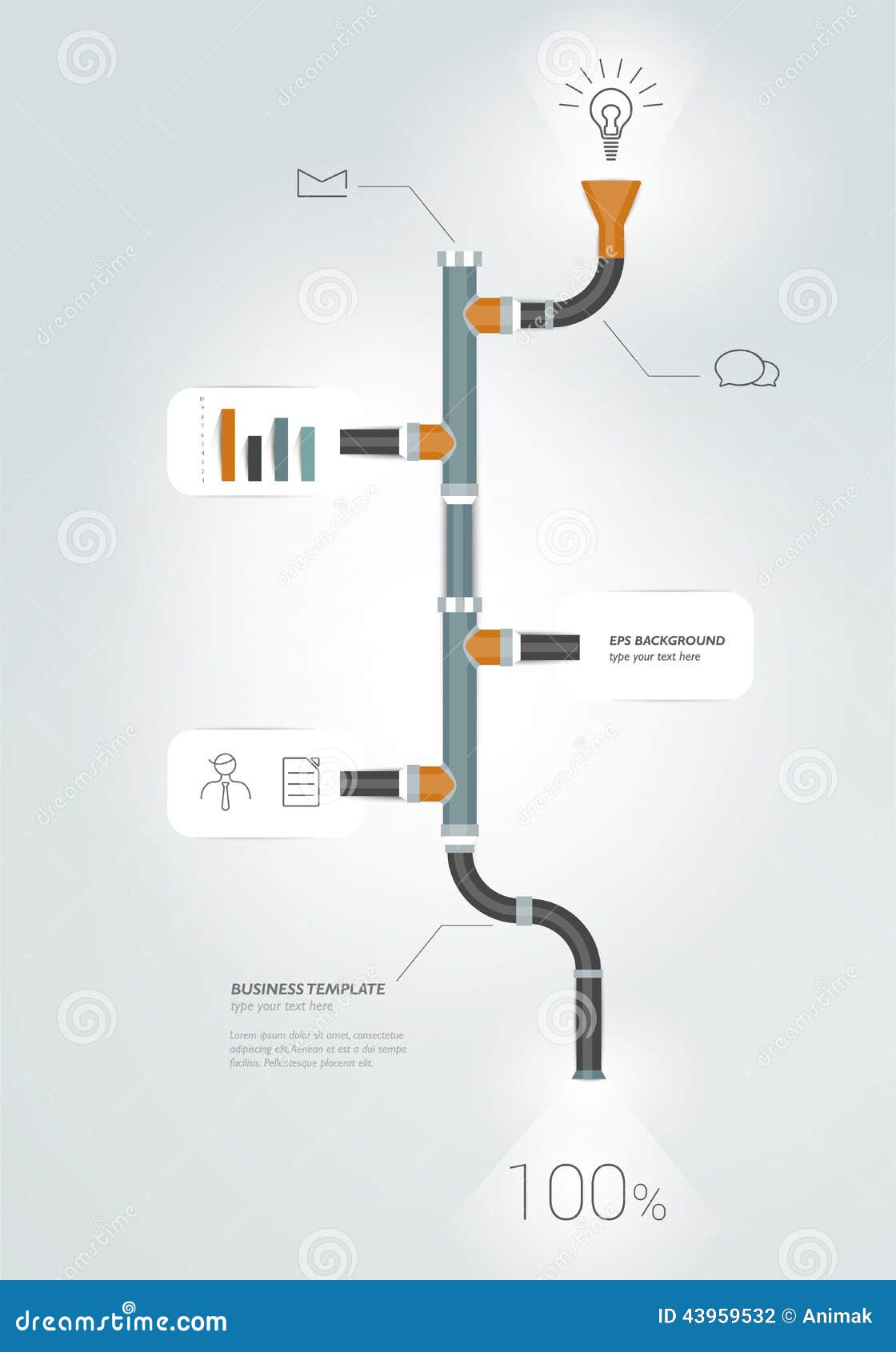 Pipe Timeline Infographics Template. Vector Illustration ...