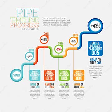Pipe Timeline Progress Infographic Stock Vector - Illustration of ...