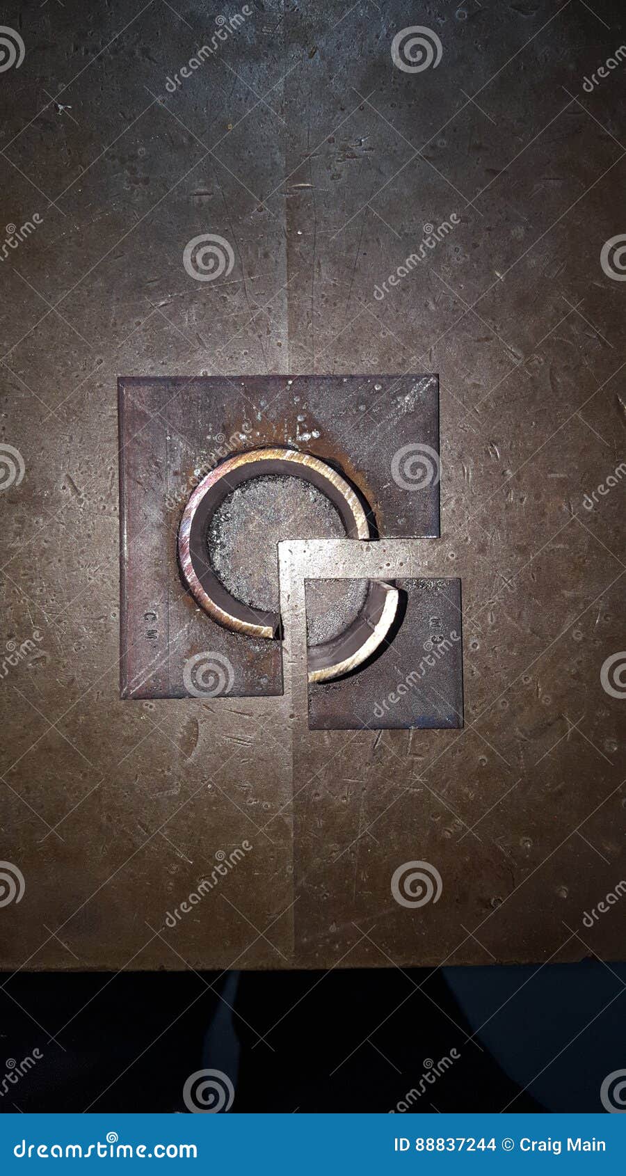 Pipe to plate weld stock photo. Image of piece, backing - 88837244