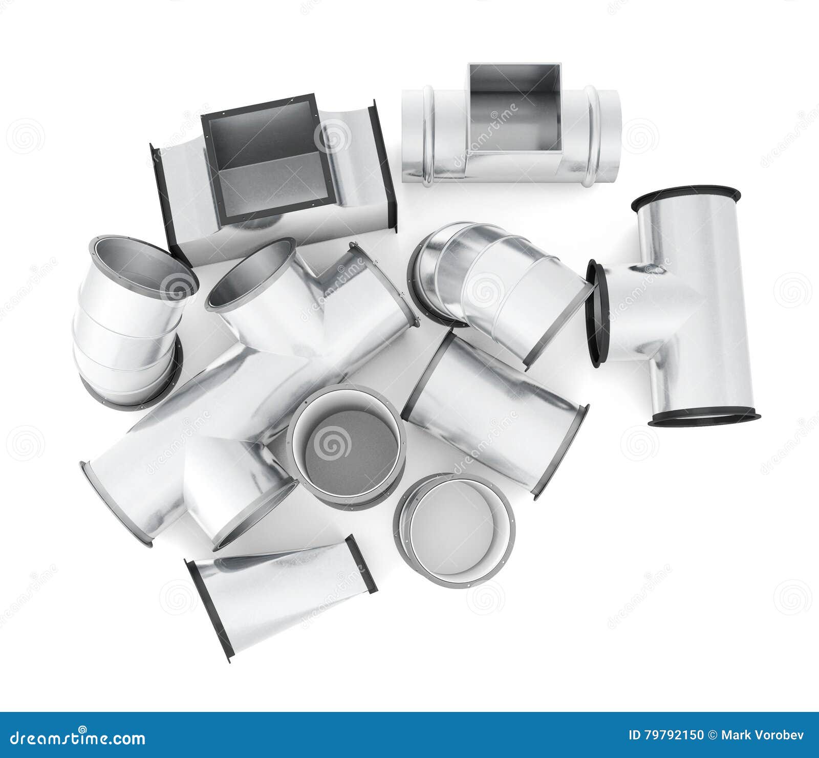 Pipe Top View Isolated on White Background. 3d Rendering Stock ...